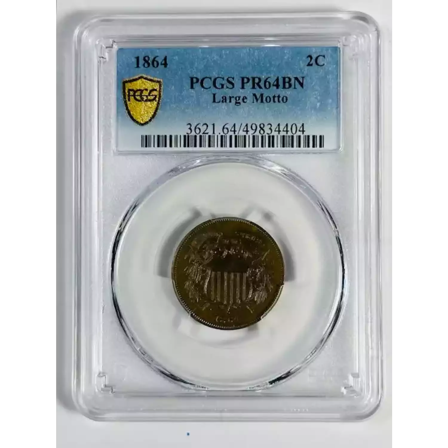 1864 Two cent piece PCGS PR-64 BN Large Motto- Only 100 Minted! - Bob ...