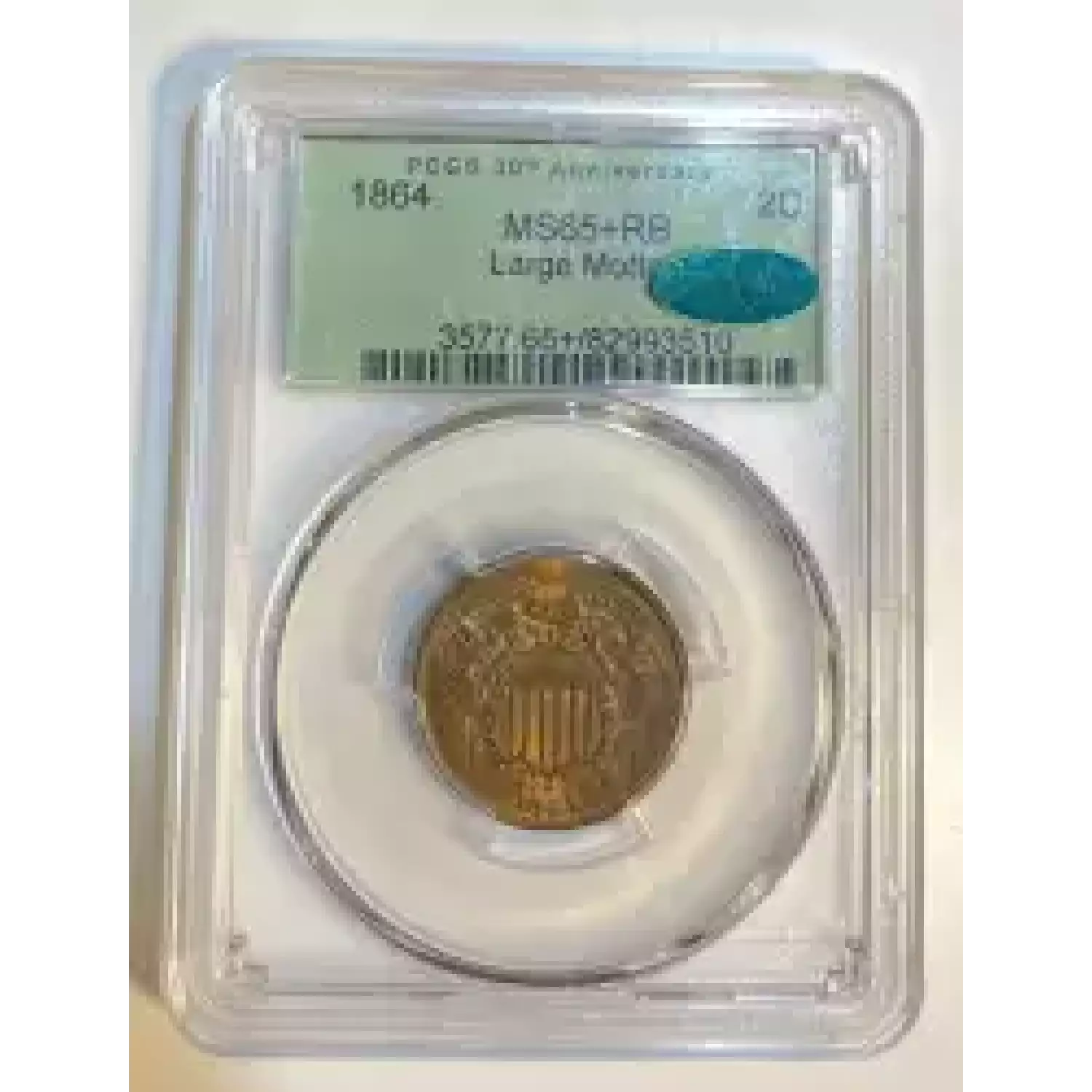 1864 Two cent piece PCGS MS-65+ RB Large Motto CAC - Bob Paul Rare Coins