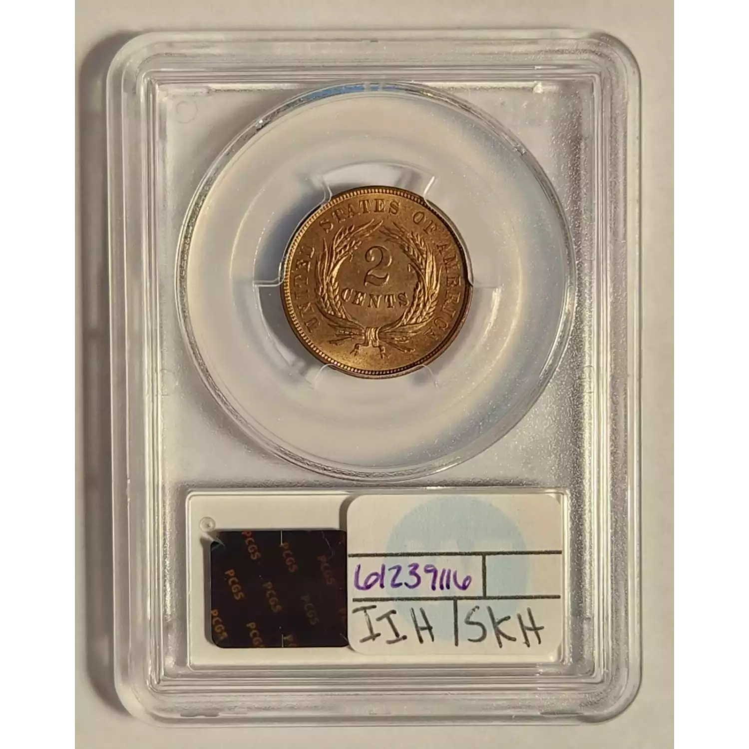 1864 Two cent piece PCGS MS-64 RD Large Motto - Bob Paul Rare Coins