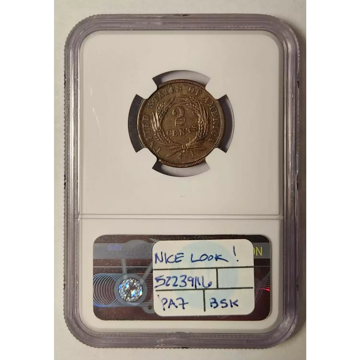1864 Two cent piece NGC MS-62 BN - LARGE MOTTO - NICE LOOK! - Bob Paul ...