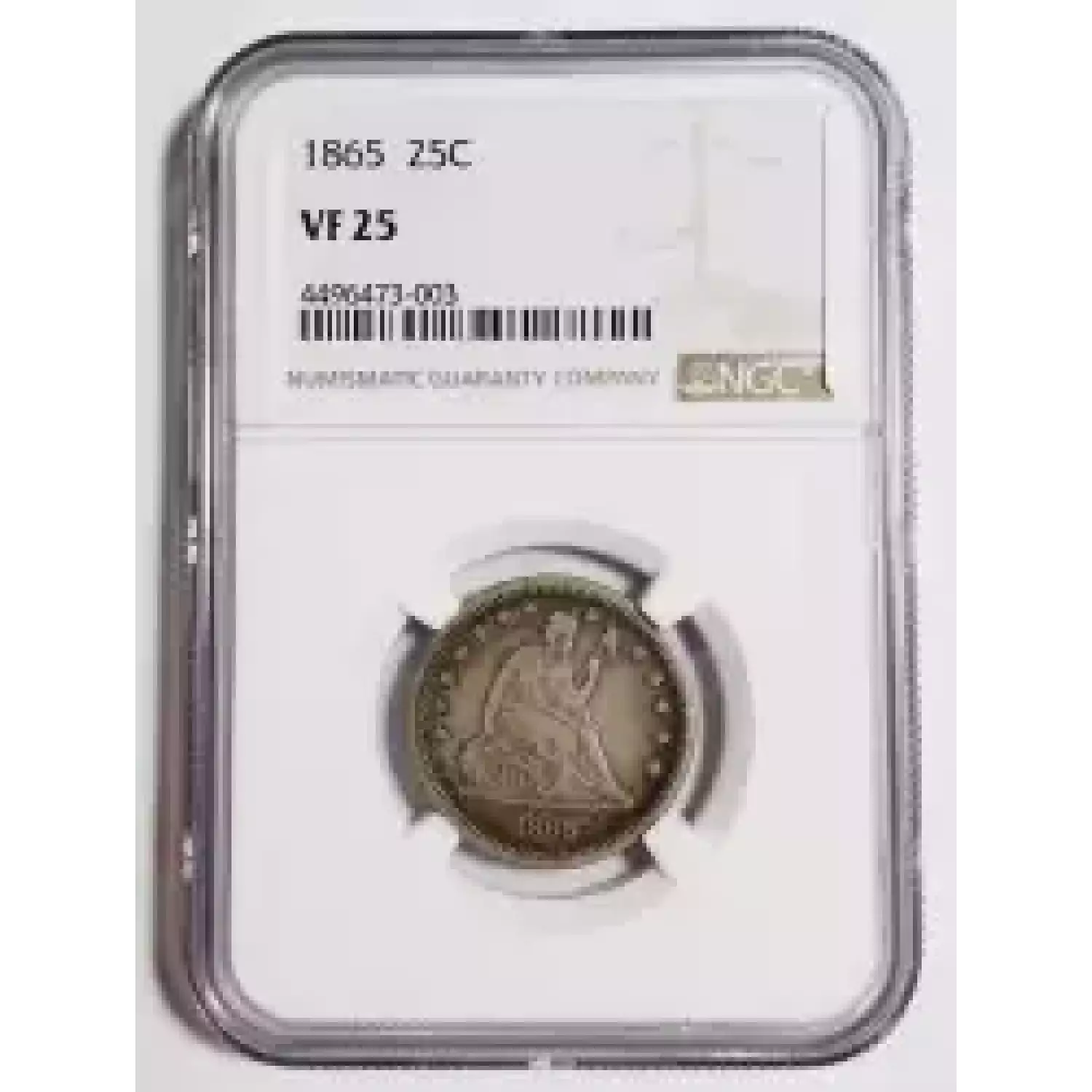 1865 Seated Liberty Quarter NGC VF-25 - Bob Paul Rare Coins
