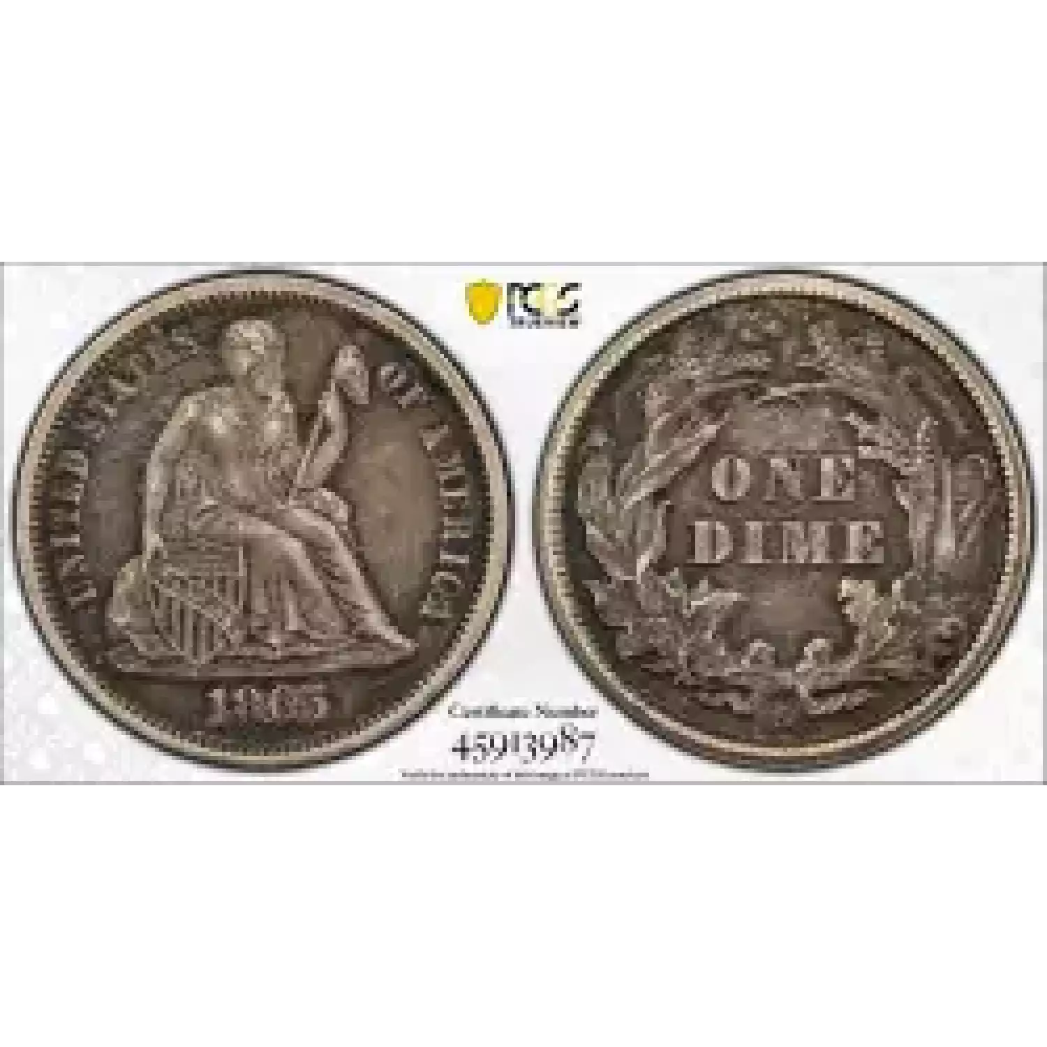 1865-S Liberty Seated Dime PCGS XF-45 - Bob Paul Rare Coins