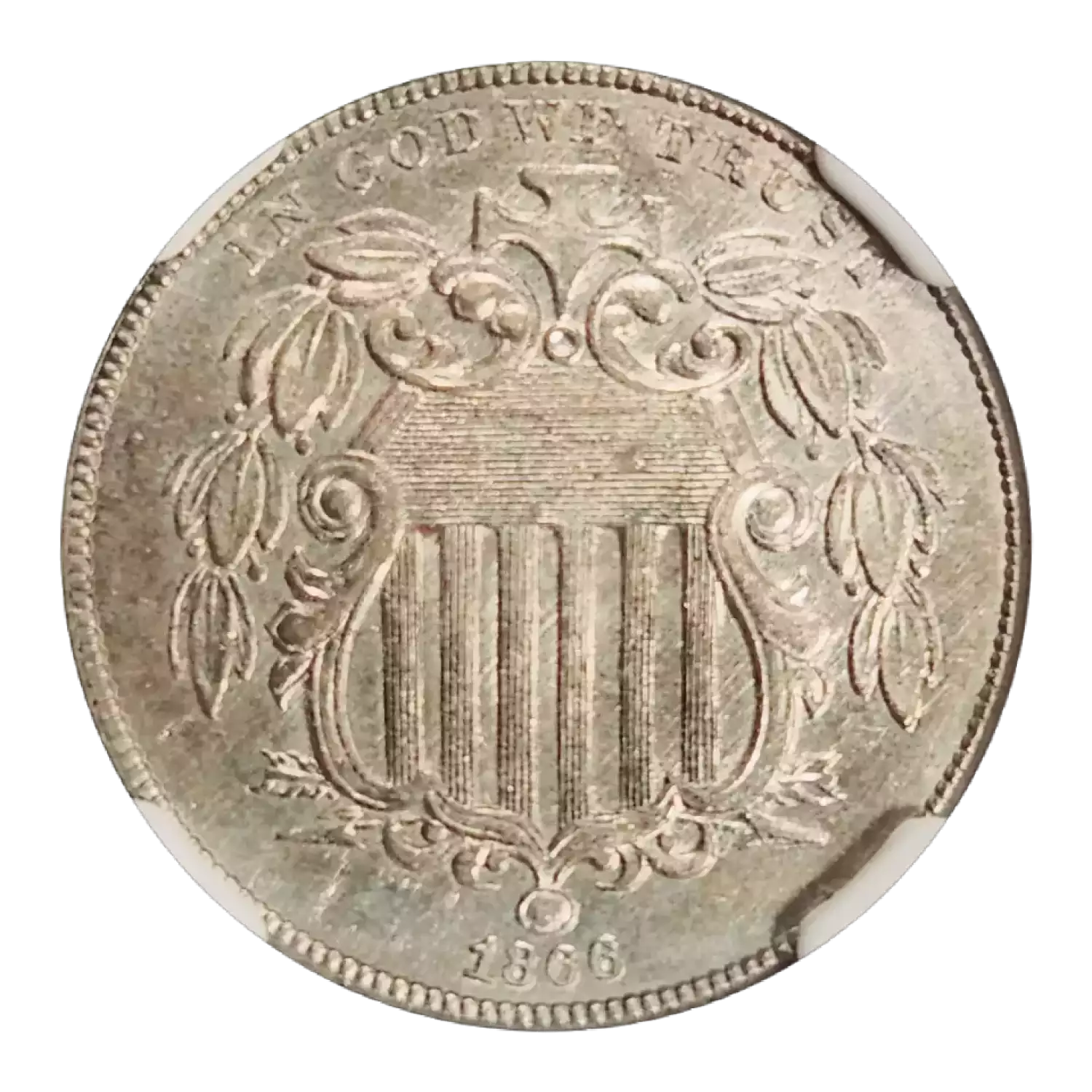 1866 Nickel Shield NGC MS-61 - RAYS - Bob Paul Rare Coins