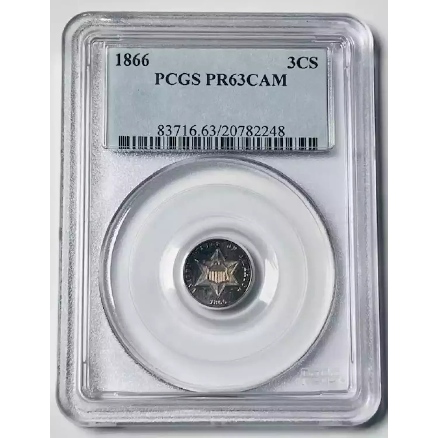 1866 Silver Three Cent Pieces - Trimes PCGS PR-63 CAM 725 Minted! - Bob ...