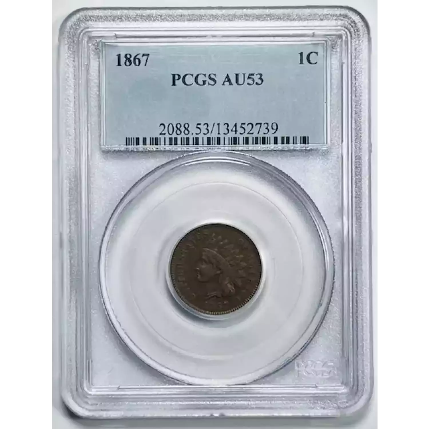 1867 Small Cents Indian Head PCGS AU-53 BN - Bob Paul Rare Coins