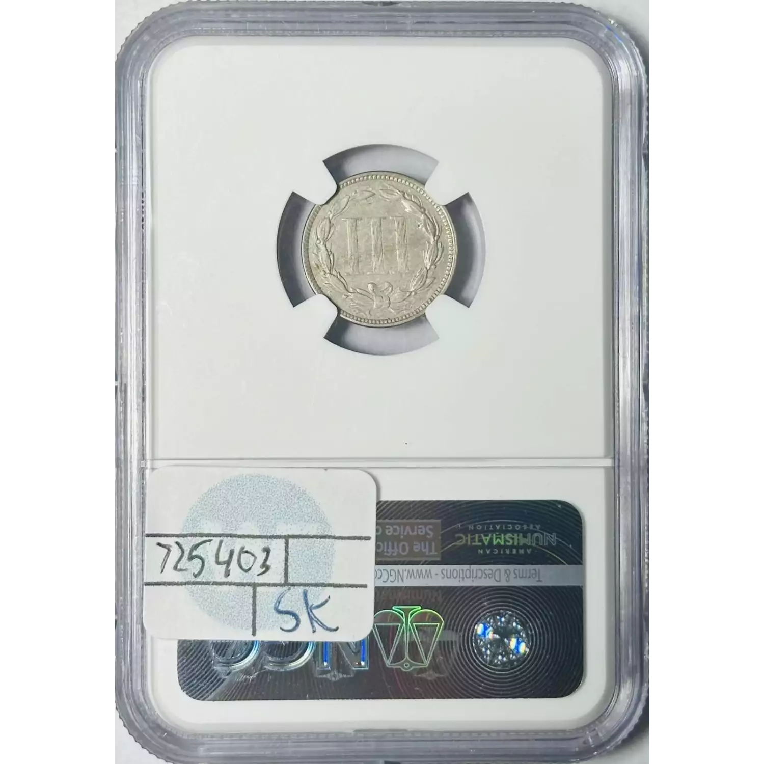 1867 Three Cent Pieces (Nickel) NGC XF-45 - Bob Paul Rare Coins