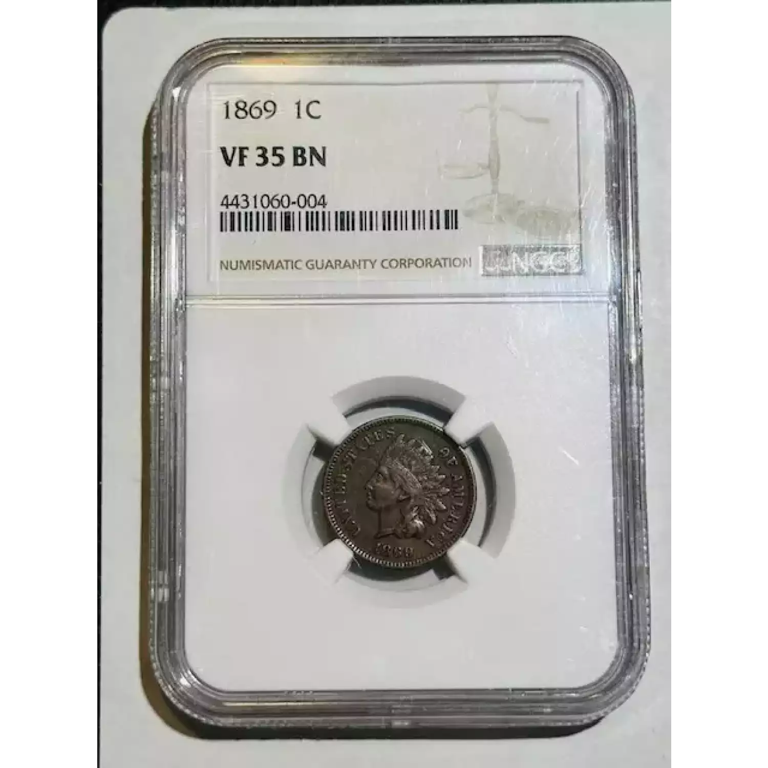 1869 Small Cents Indian Head NGC VF-35 BN - Bob Paul Rare Coins