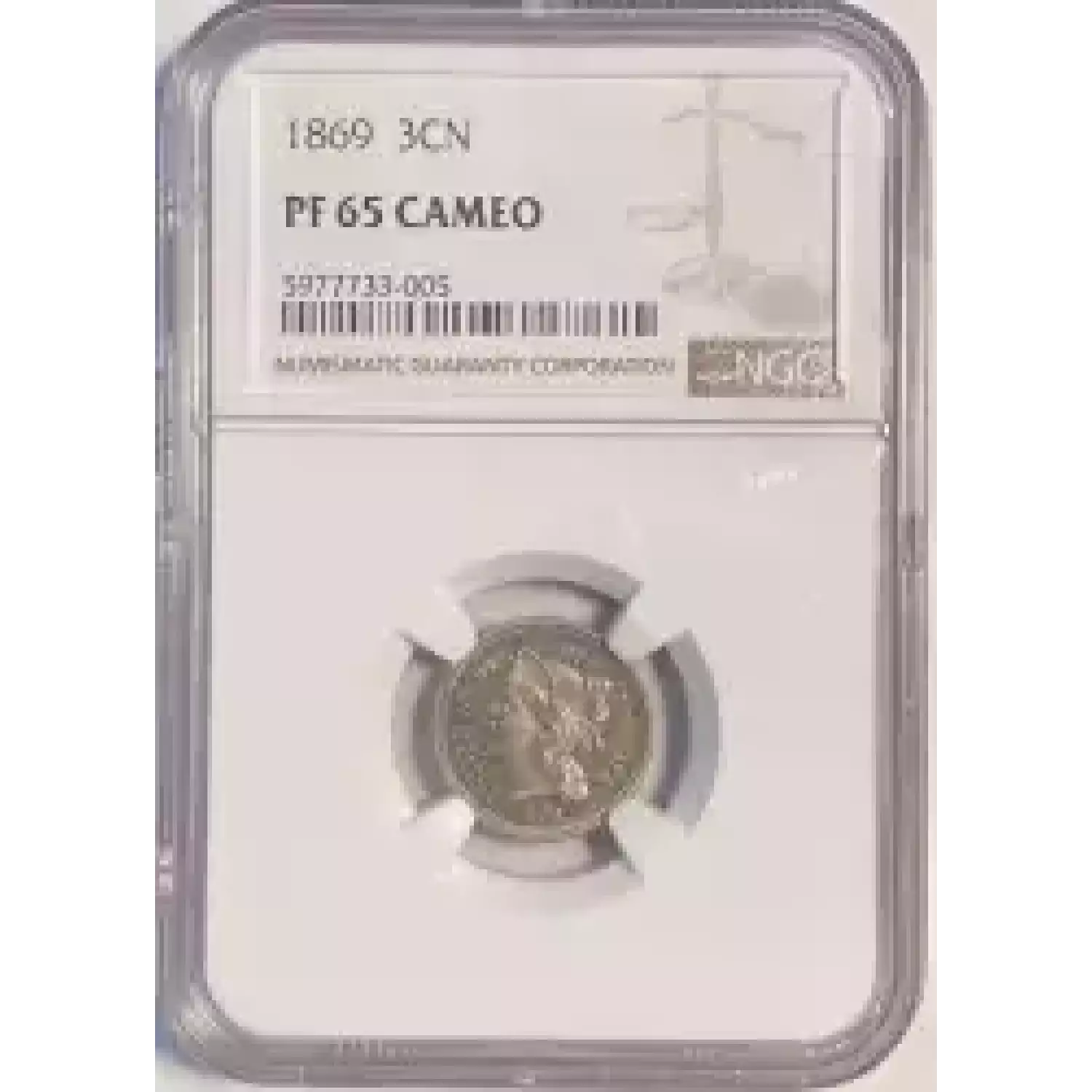 1869 Three Cent Pieces (Nickel) NGC PF-65 CAMEO - Bob Paul Rare Coins