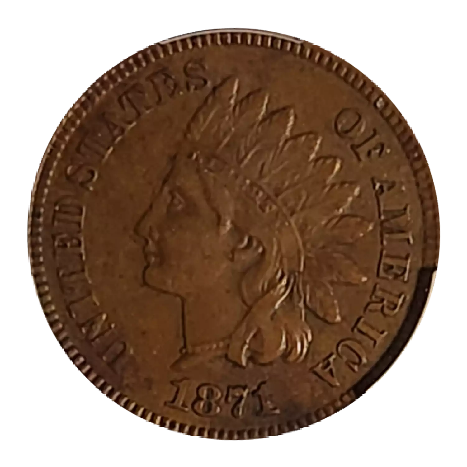 1871 Small Cents Indian Head PCGS AU-50 BN - Bob Paul Rare Coins