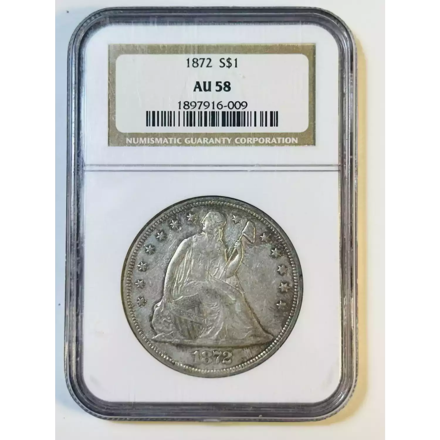 1872 Liberty Seated Silver Dollars NGC AU-58 - Bob Paul Rare Coins