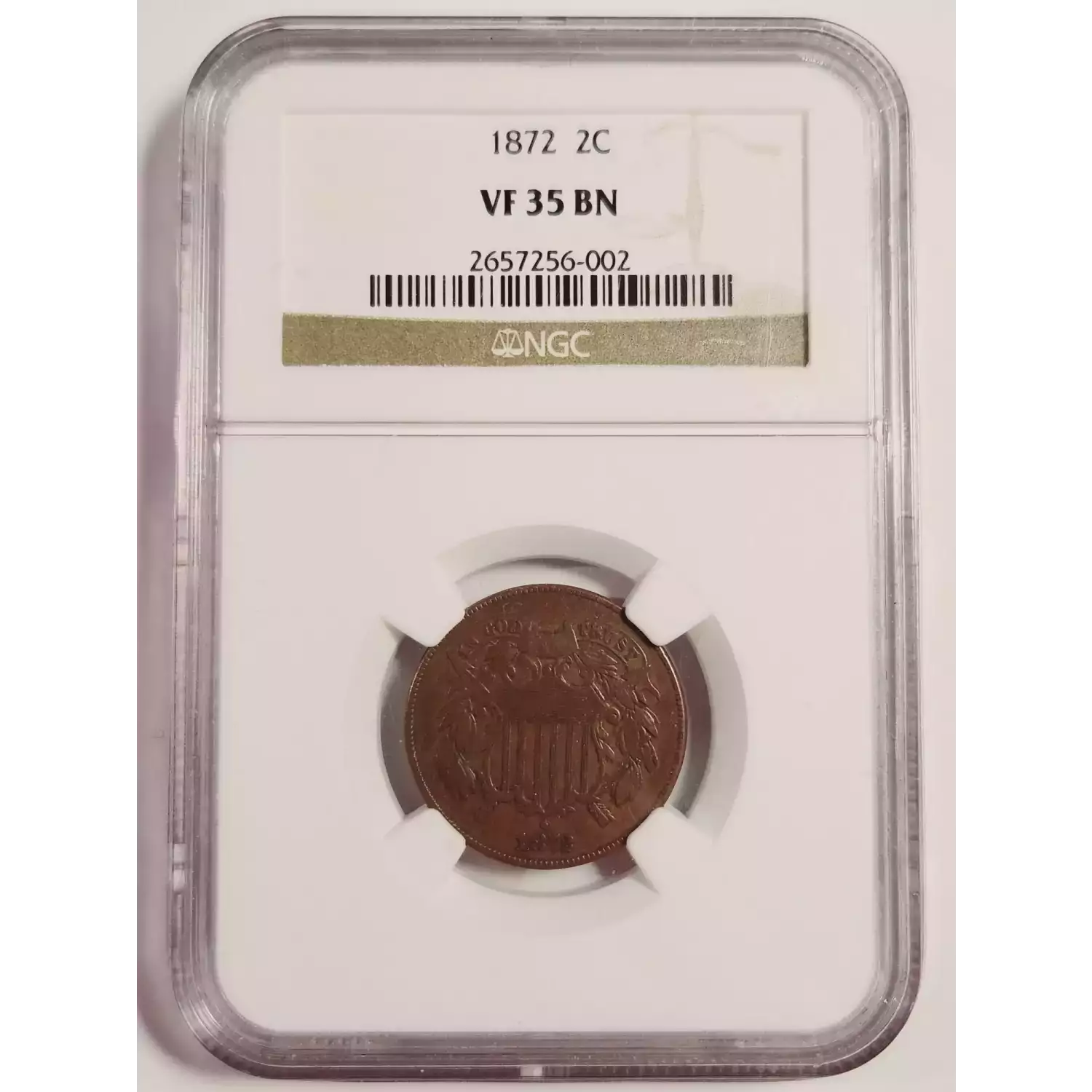 1872 Two cent piece NGC VF-35 BN - Bob Paul Rare Coins