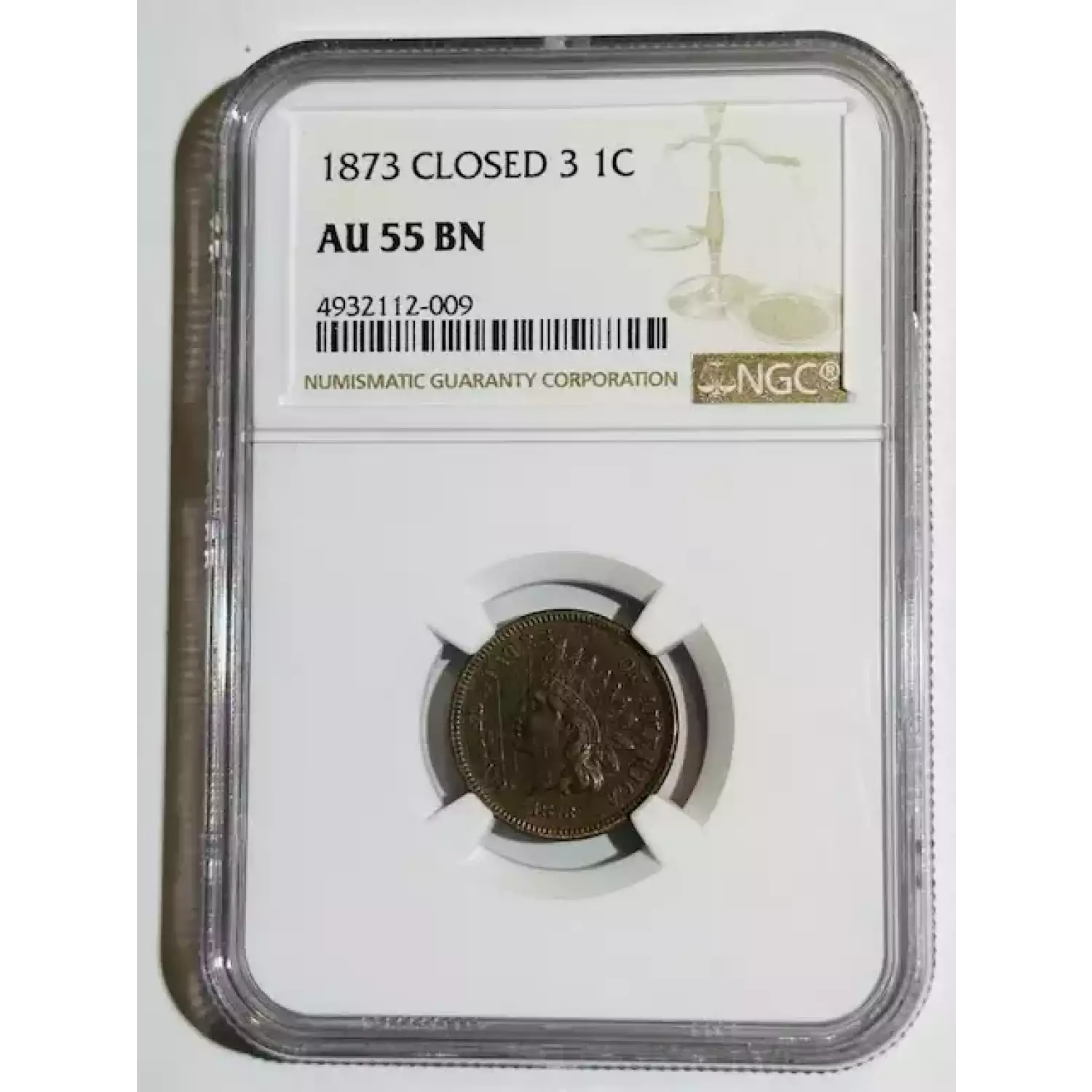 1873 Small Cents Indian Head NGC AU-55 BN - Bob Paul Rare Coins