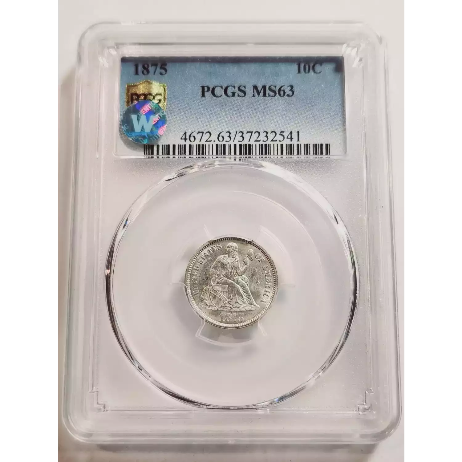 1875 Liberty Seated Dime PCGS MS-63 Sight White - Bob Paul Rare Coins