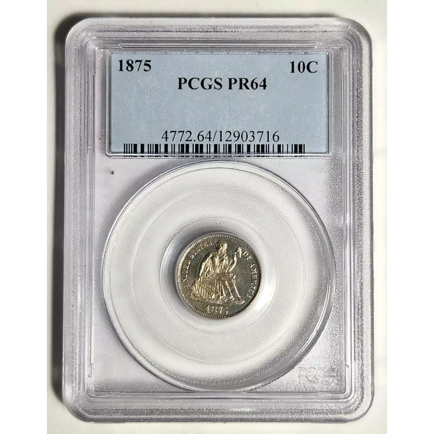 1875 Liberty Seated Dime PCGS PR-64 - Bob Paul Rare Coins