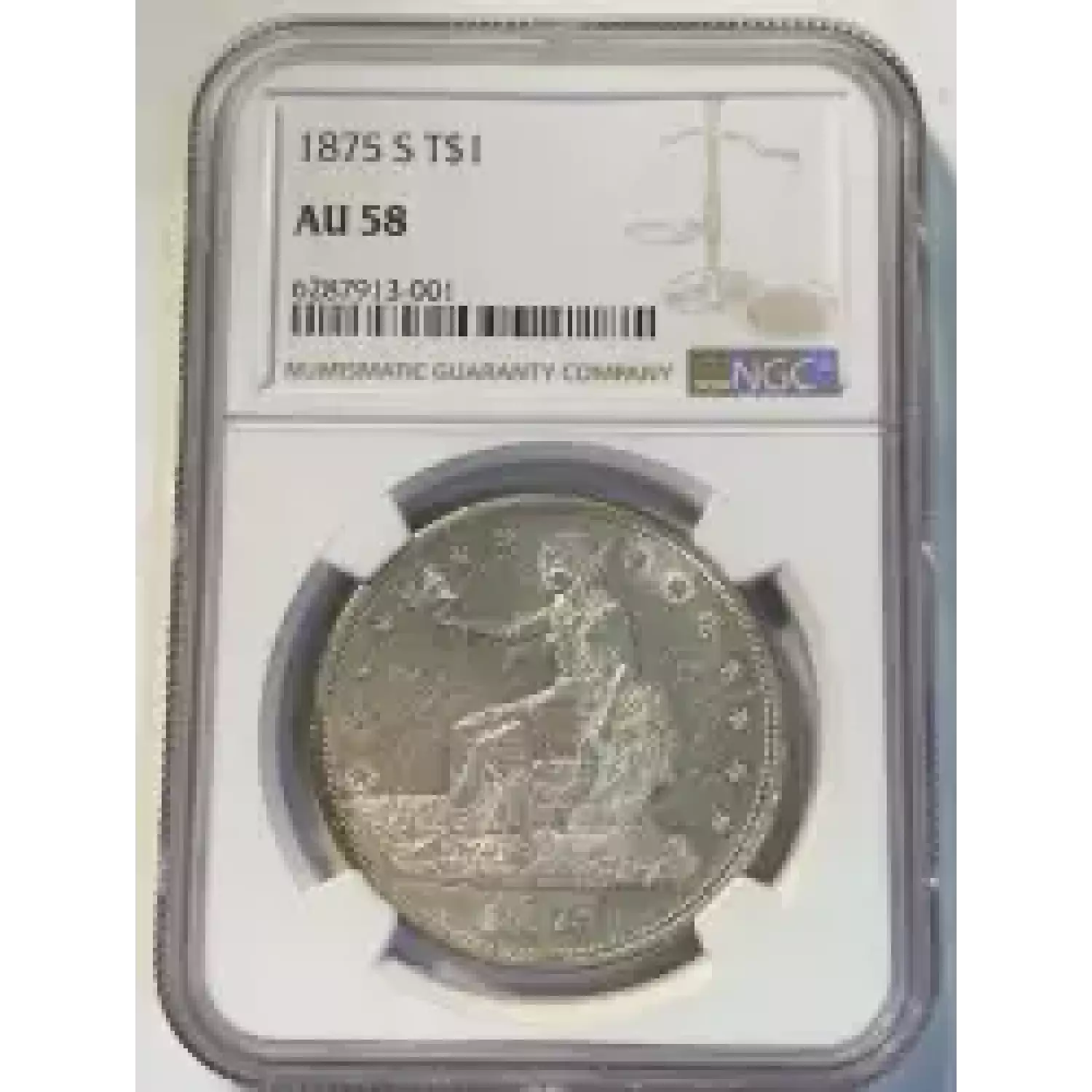 1875-S Silver Dollars Trade Dollars NGC AU-58 - Bob Paul Rare Coins