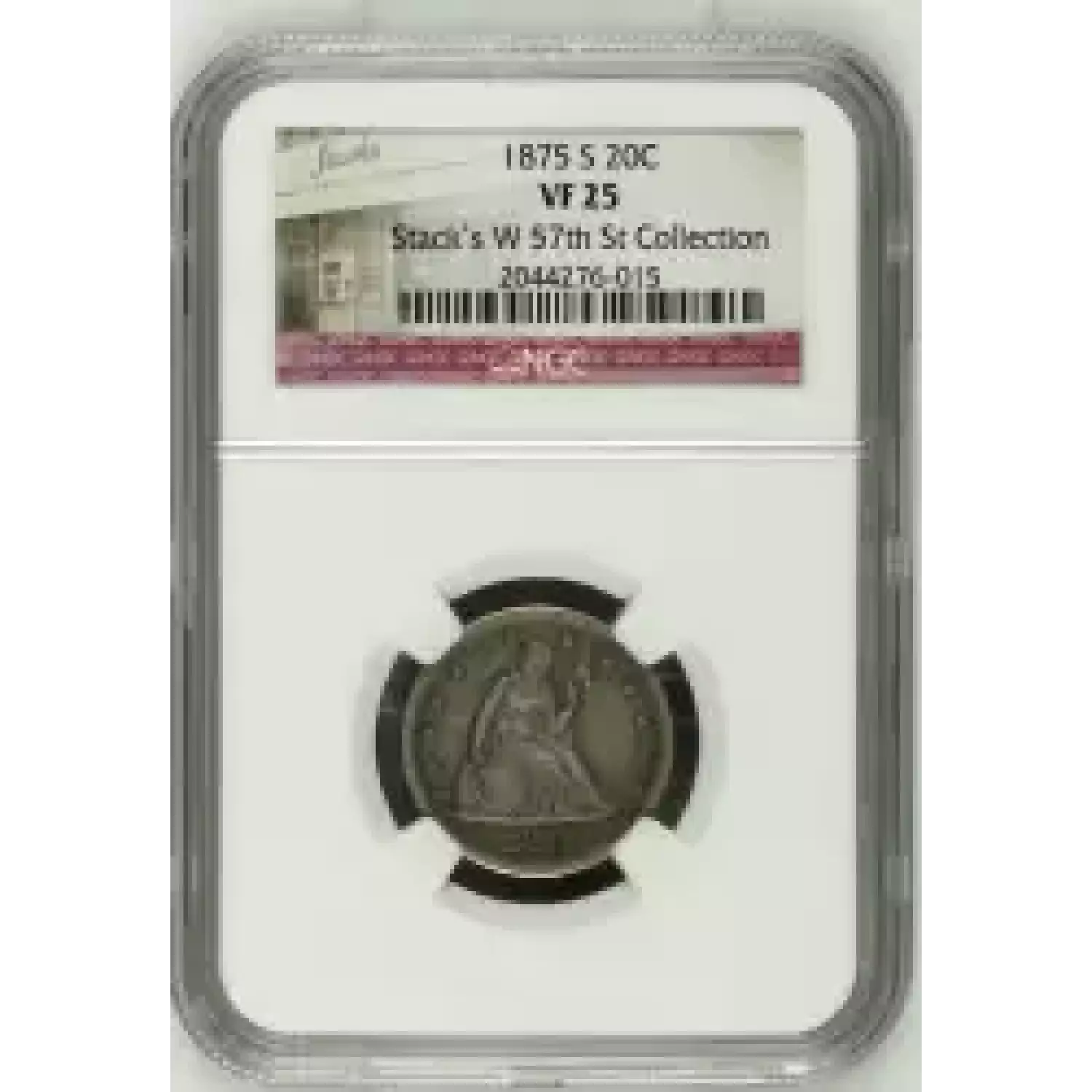 1875-S Seated Liberty Twenty Cents NGC VF-25 - Bob Paul Rare Coins
