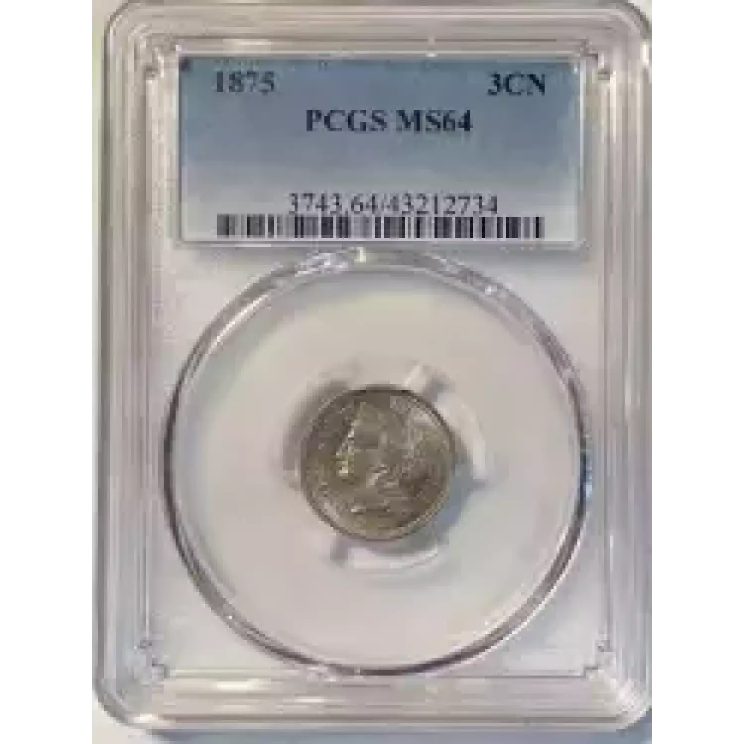 1875 Three Cent Pieces (Nickel) PCGS MS-64 - Bob Paul Rare Coins