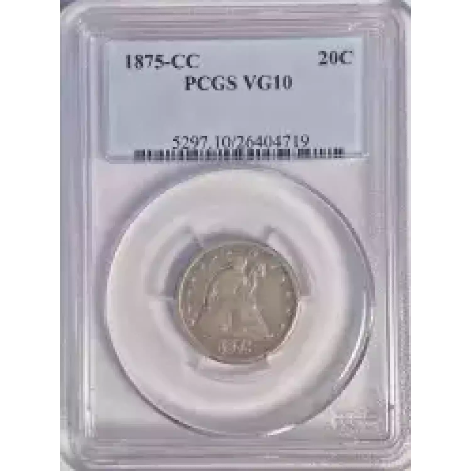 1875-CC Seated Liberty Twenty Cents PCGS VG-10 - Bob Paul Rare Coins
