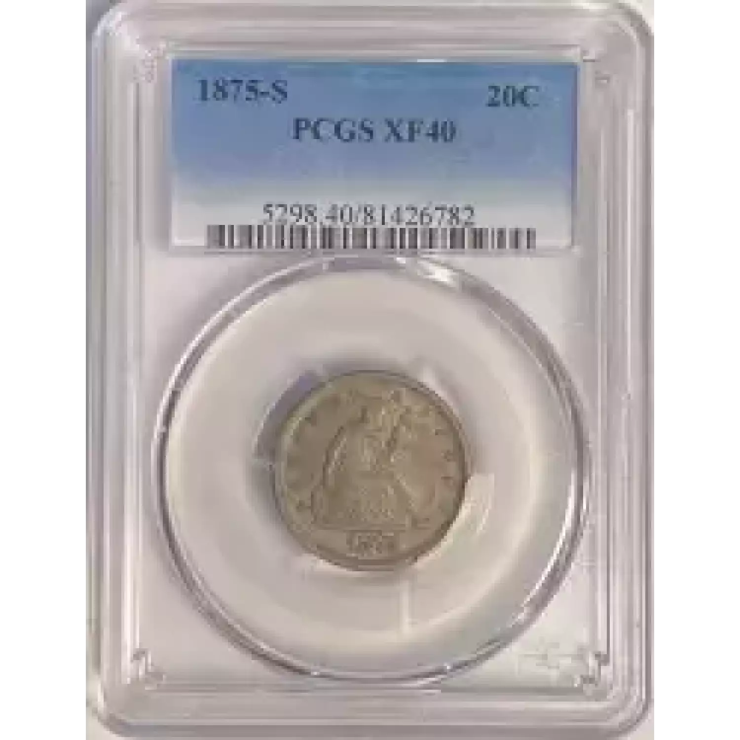 1875-S Seated Liberty Twenty Cents PCGS XF-40 - Bob Paul Rare Coins