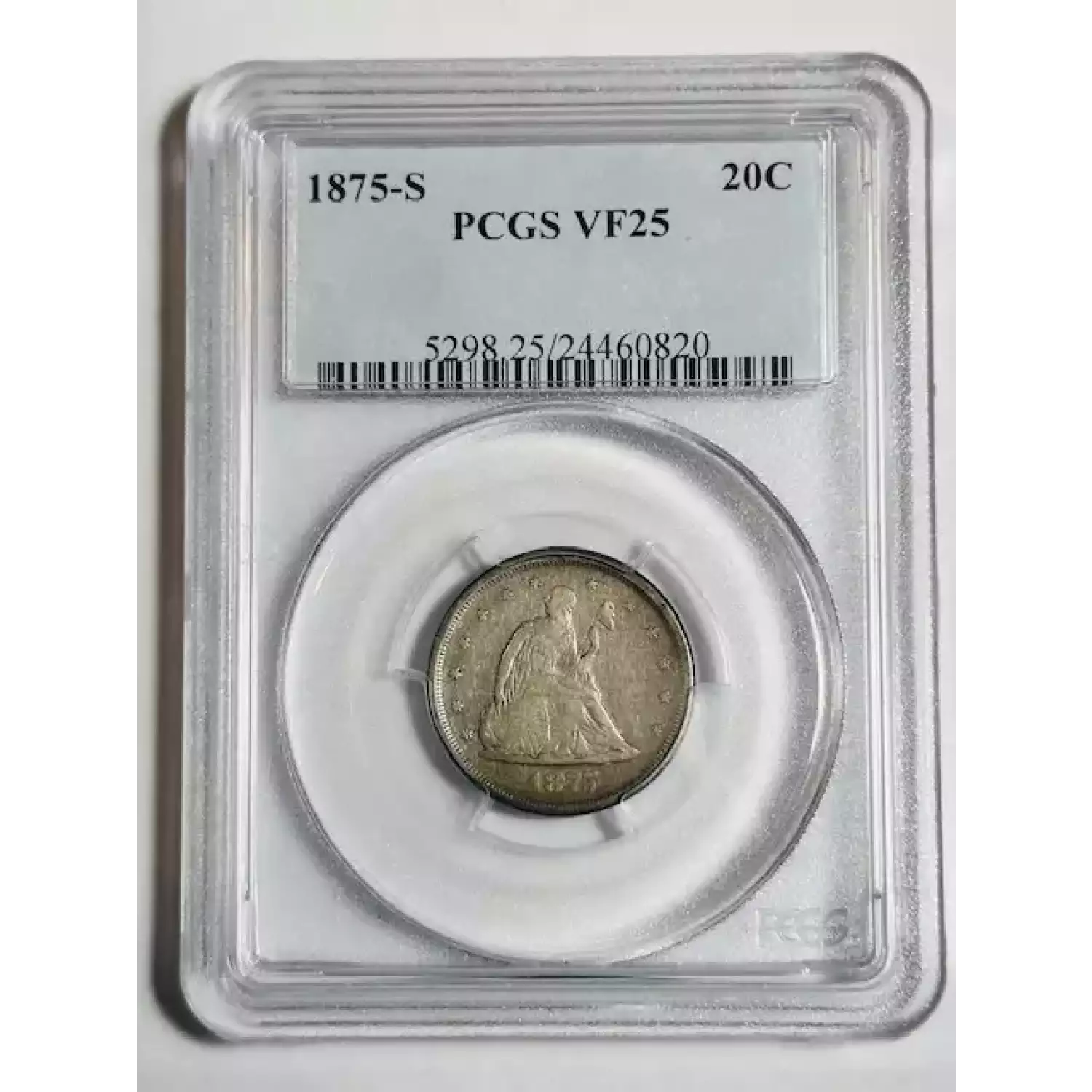 1875-S Seated Liberty Twenty Cents PCGS VF-25 - Bob Paul Rare Coins