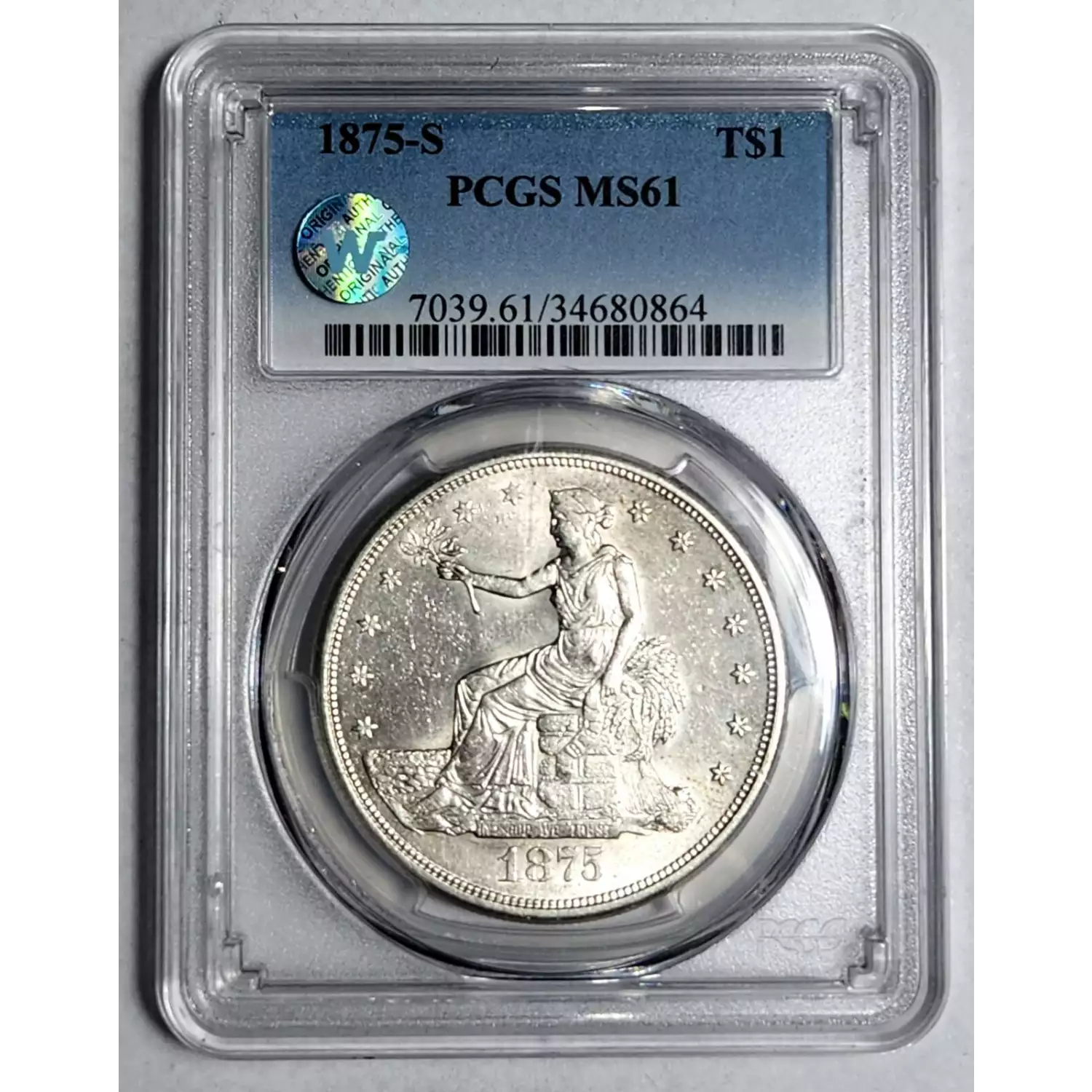 1875-S Silver Dollars Trade Dollars PCGS MS-61 Sight White - Bob Paul ...
