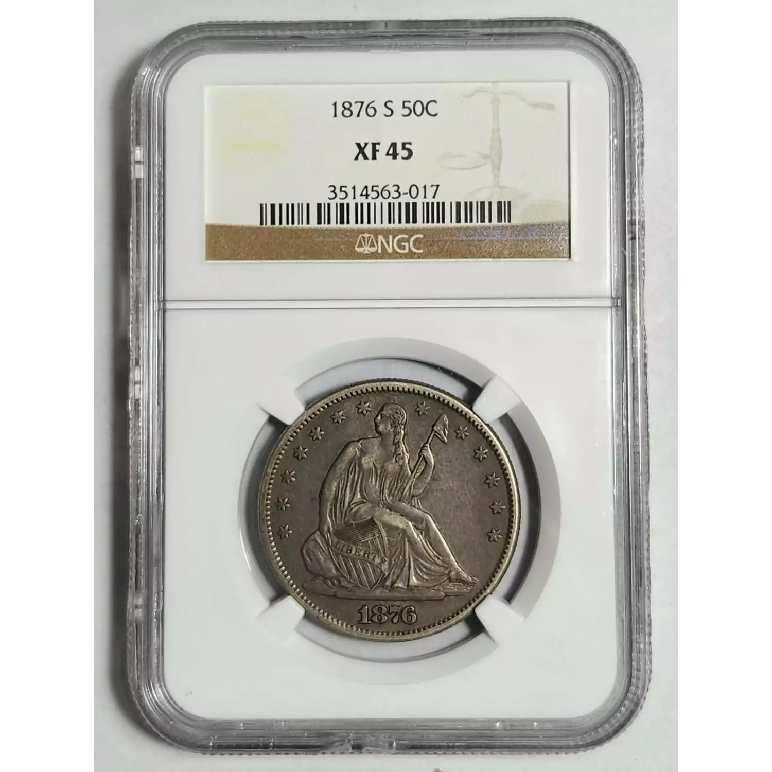 1876-S Half Dollars Liberty Seated NGC XF-45 - Bob Paul Rare Coins