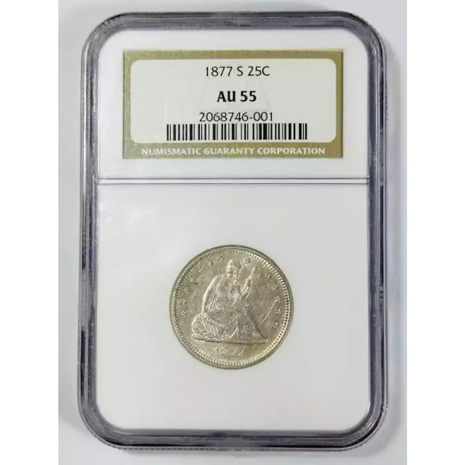 1877-S Seated Liberty Quarter NGC AU-55 - Bob Paul Rare Coins