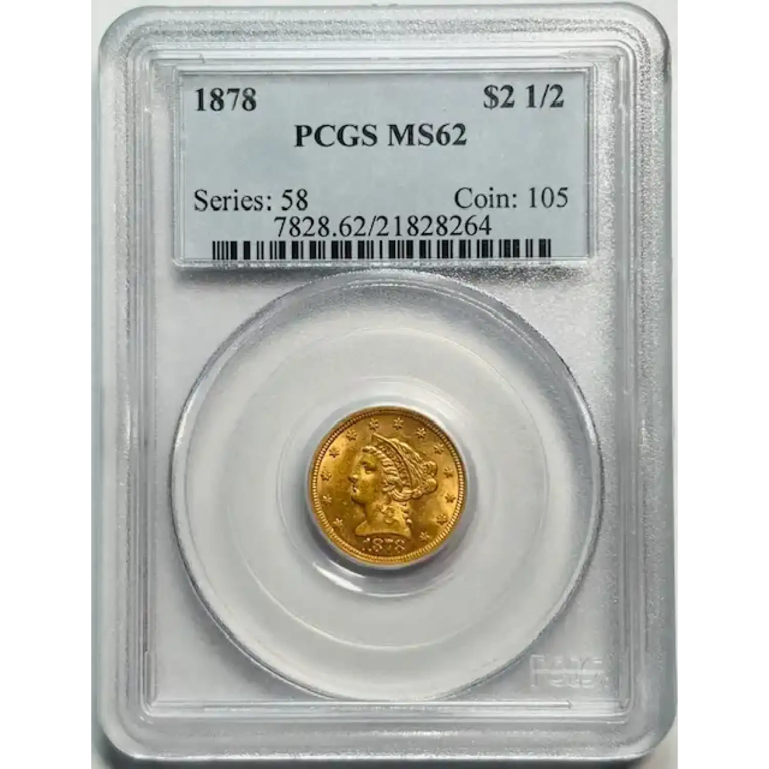 1878 $2.50 Gold Liberty Head Quarter Eagle PCGS MS-62 - Bob Paul Rare Coins