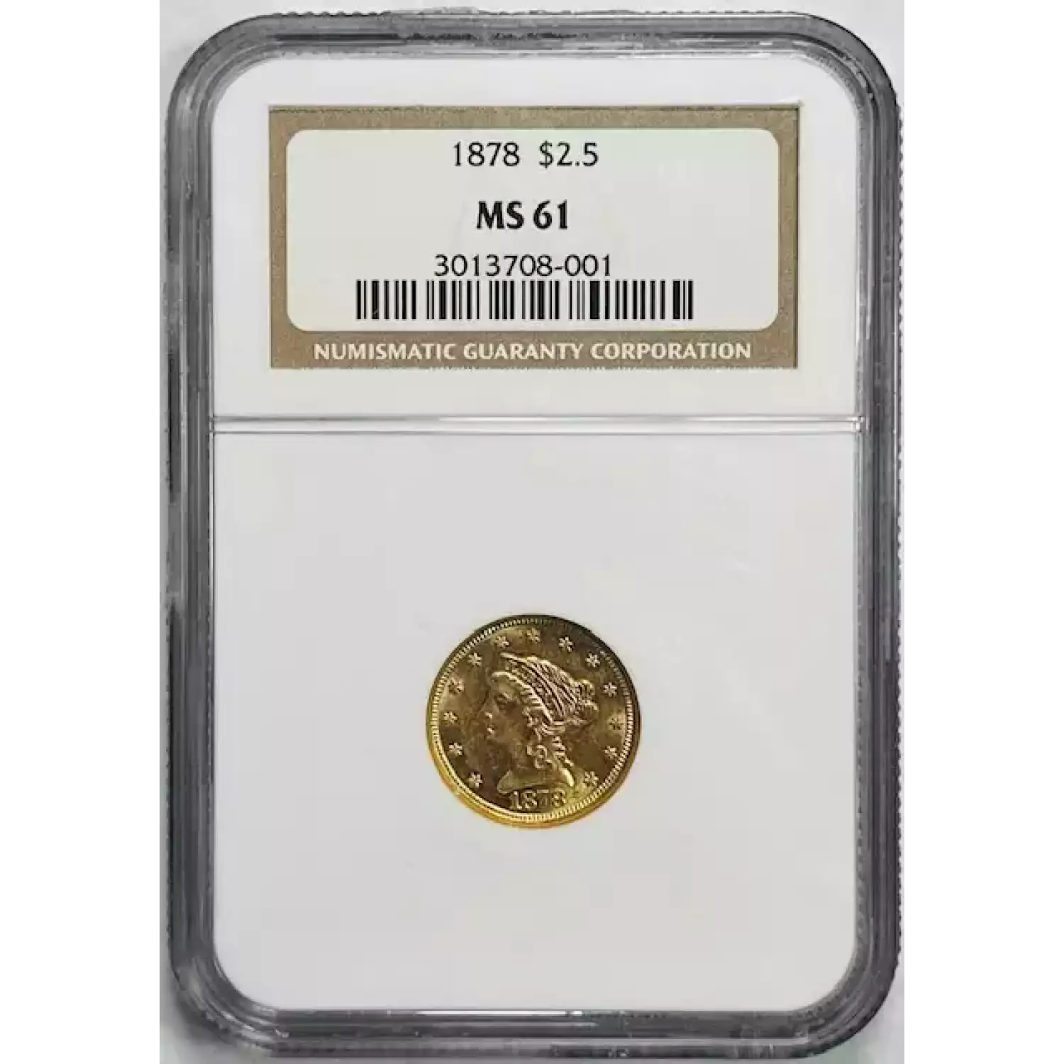 1878 $2.50 Gold Liberty Head Quarter Eagle NGC MS-61 - Bob Paul Rare Coins