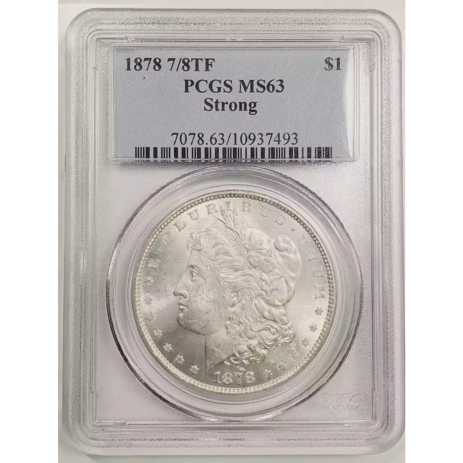 1878 Morgan Silver Dollar PCGS MS-63 7/8TF Strong - Bob Paul Rare Coins
