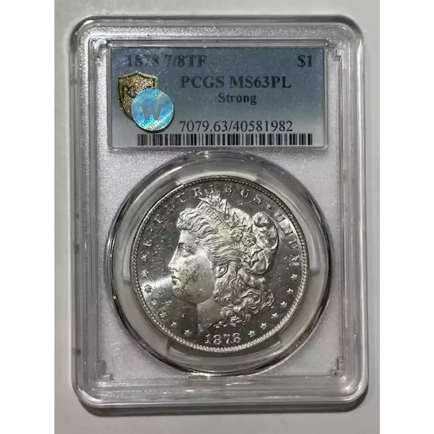 1878 Morgan Silver Dollar PCGS MS-63 PL 7/8TF Strong - Bob Paul Rare Coins