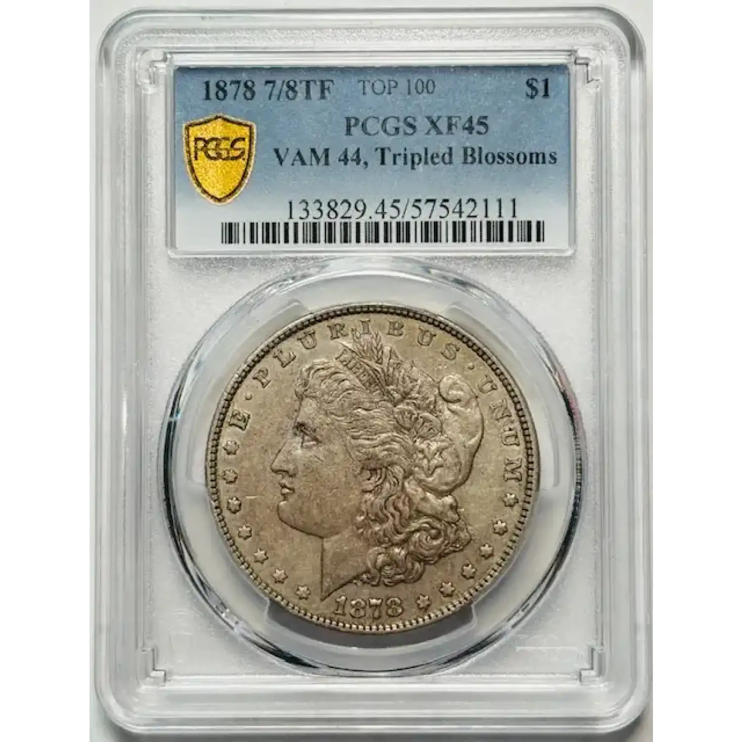 1878 Morgan Silver Dollar PCGS XF-45 7TF, Rev of 1878 VAM 44 Tripled ...