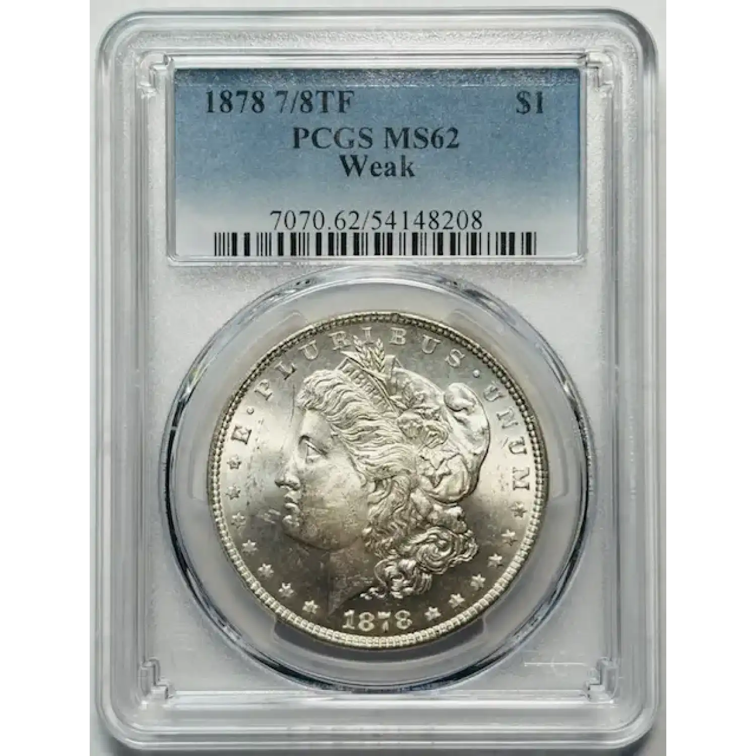 1878 Morgan Silver Dollar PCGS MS-62 7/8 TF Weak - Bob Paul Rare Coins