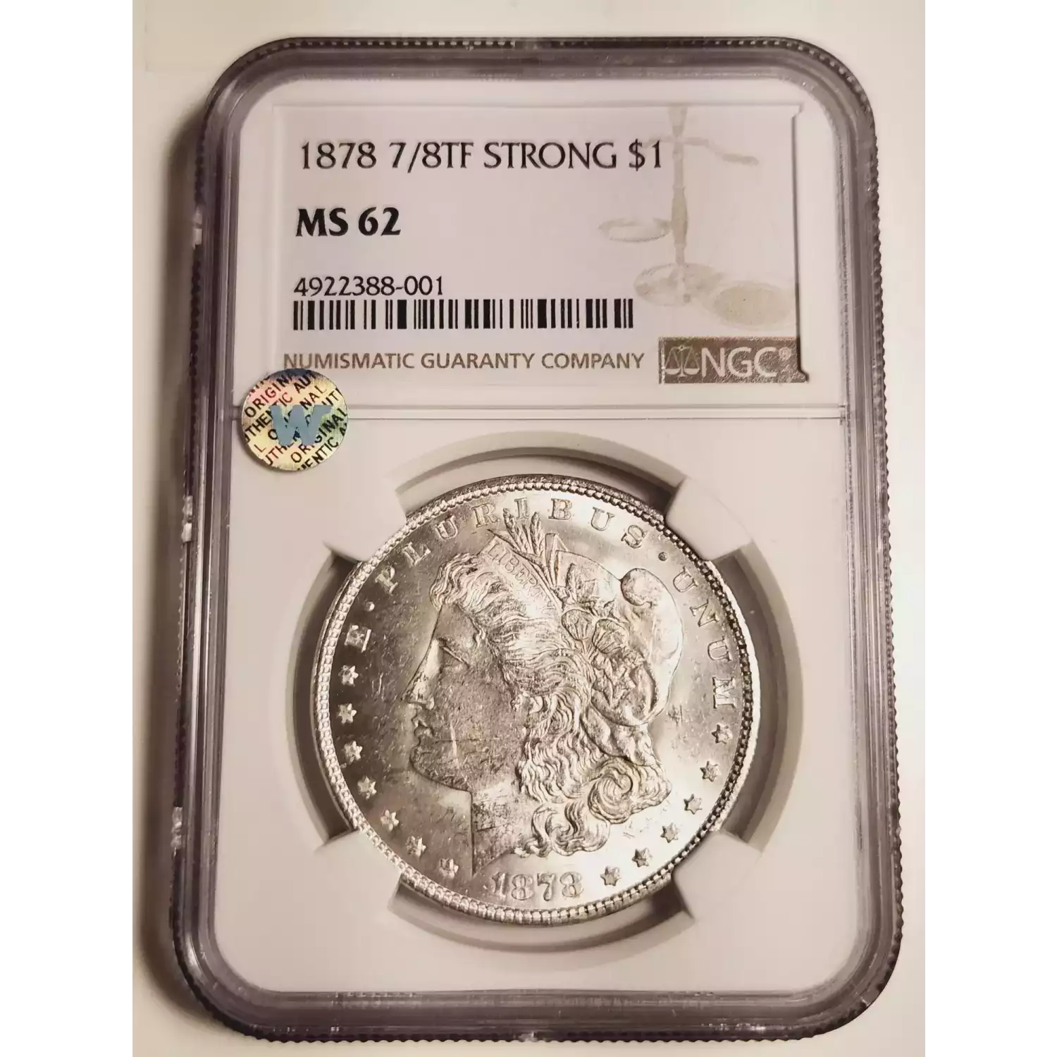 1878 Morgan Silver Dollar NGC MS-62 7/8TF Sight White - Bob Paul Rare Coins