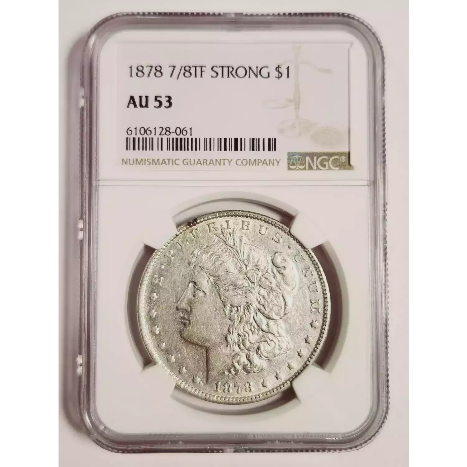 1878 Morgan Silver Dollar NGC AU-53 7/8TF STRONG - Bob Paul Rare Coins