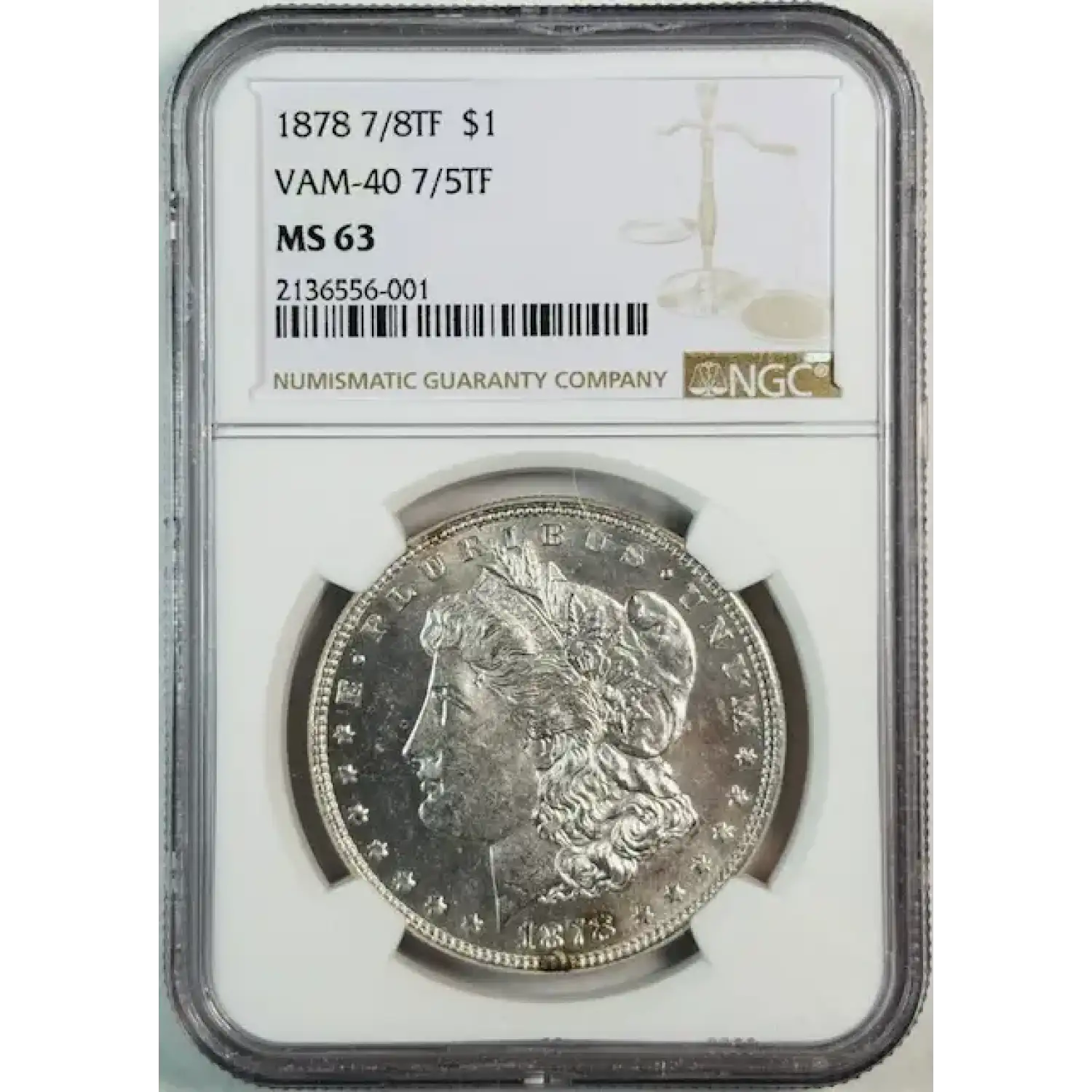 1878 7/8TF Morgan Silver Dollar NGC MS-63 VAM-40 7/5TF - Bob Paul Rare ...