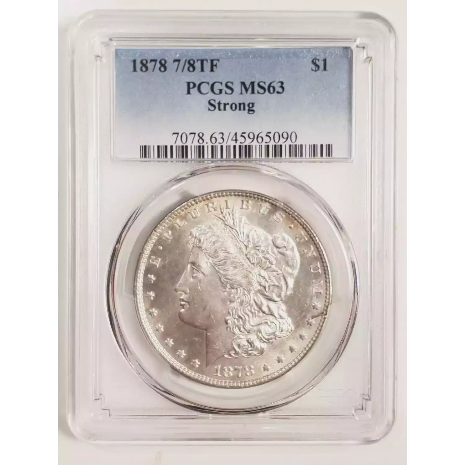 1878 Morgan Silver Dollar PCGS MS-63 7/8TF Strong (White) - Bob Paul Rare Coins