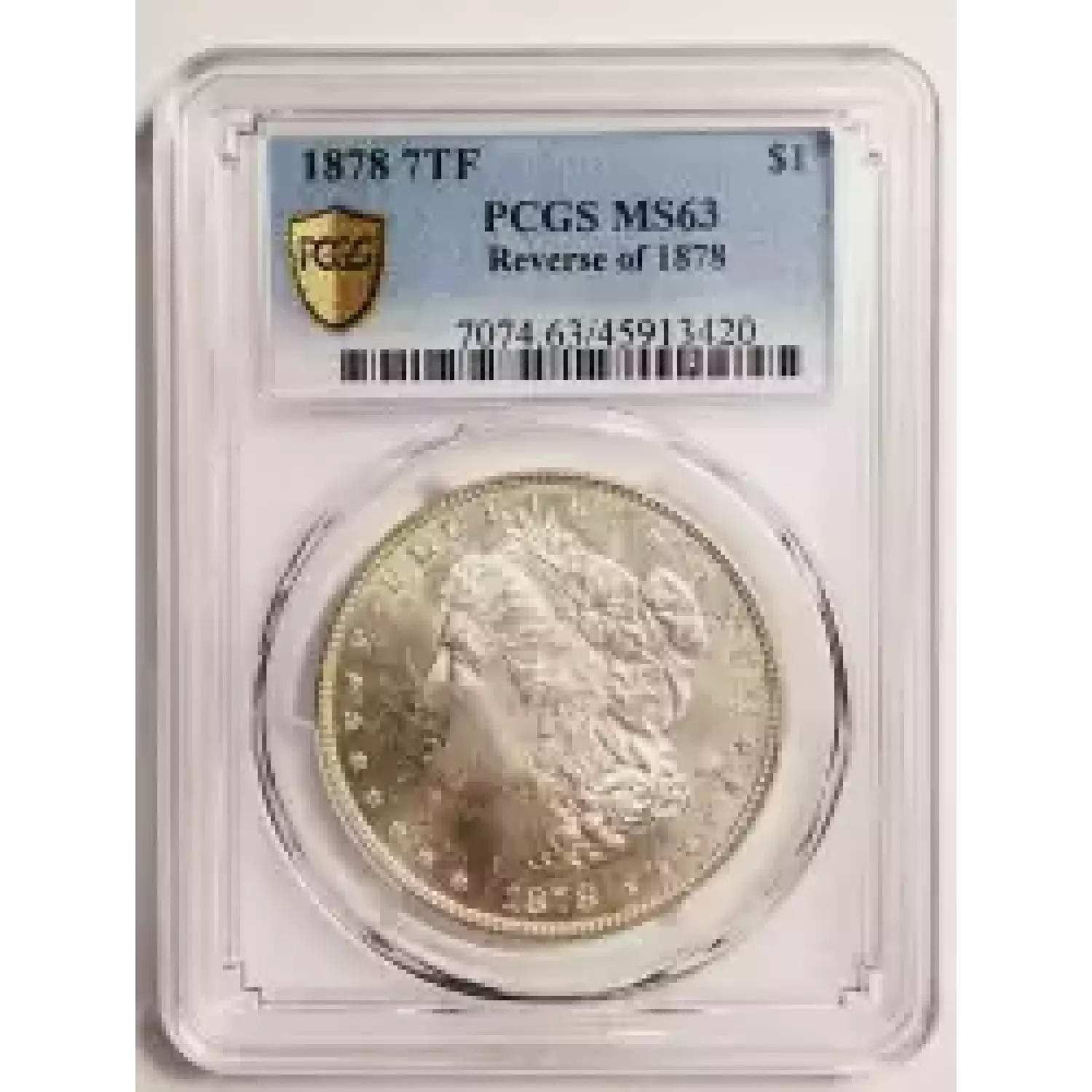 1878 Morgan Silver Dollar PCGS MS-63 7TF, Reverse of 1878 - Bob Paul ...