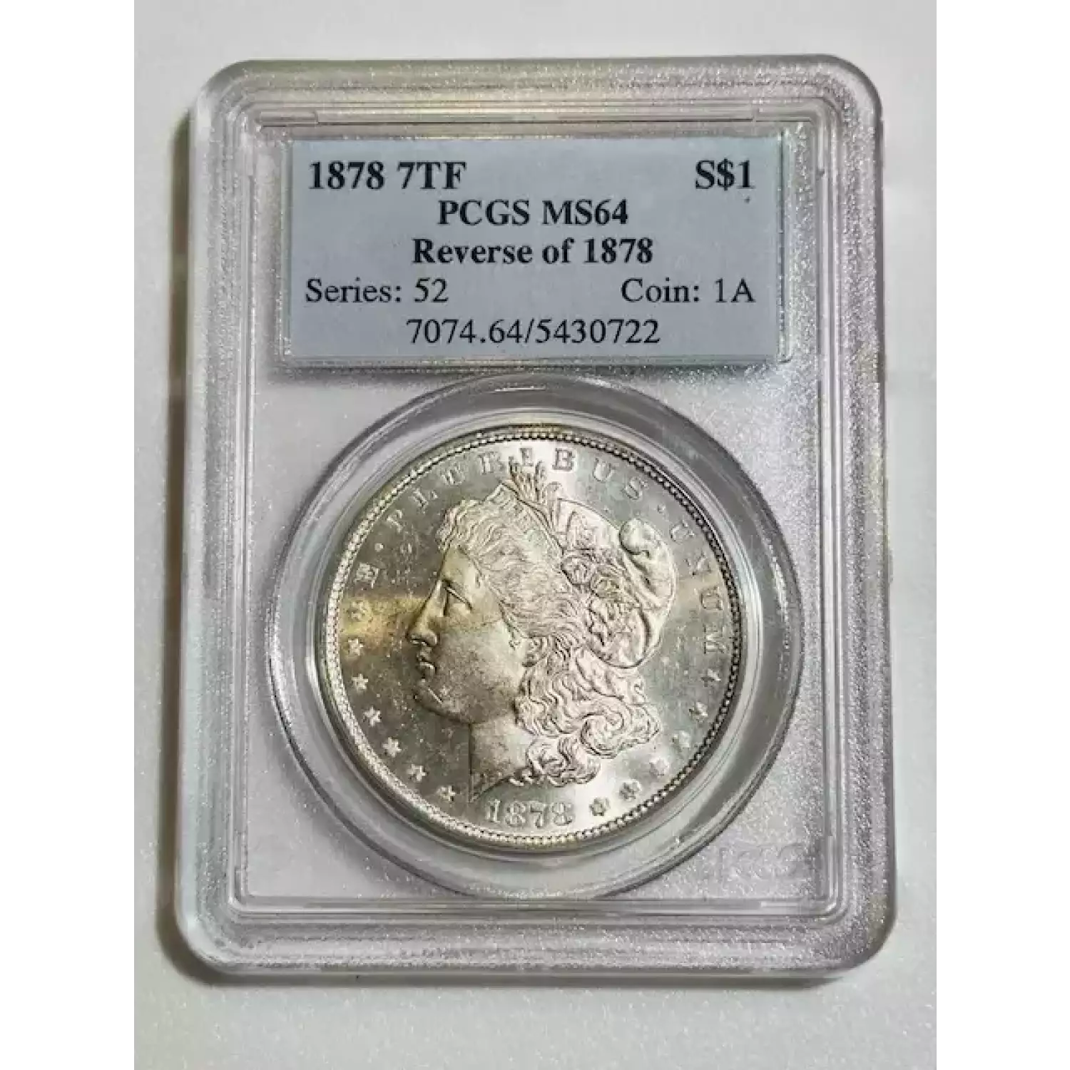 1878 Morgan Silver Dollar PCGS MS-64 7TF, Reverse of 1878- White! - Bob ...
