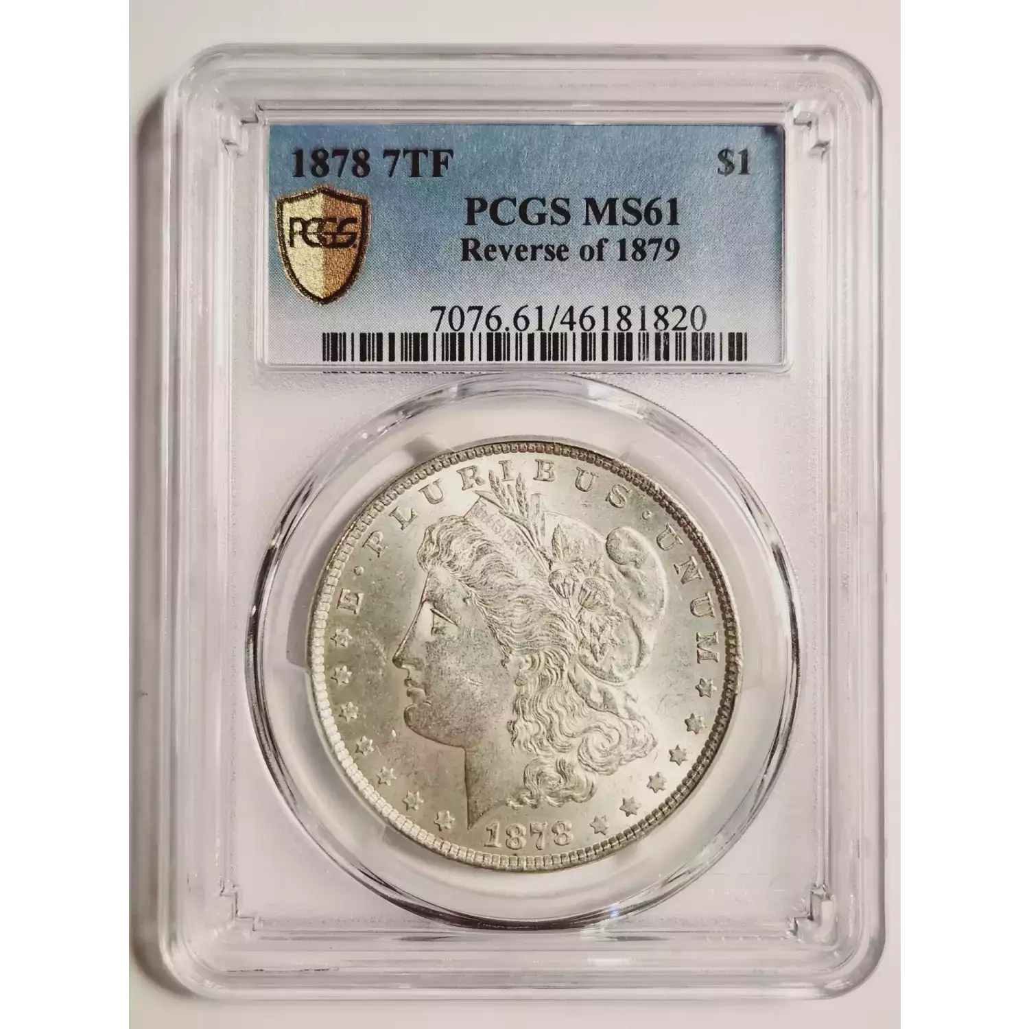 1878 Morgan Silver Dollar PCGS MS-61 7TF, Reverse of 1879 - Bob Paul Rare Coins
