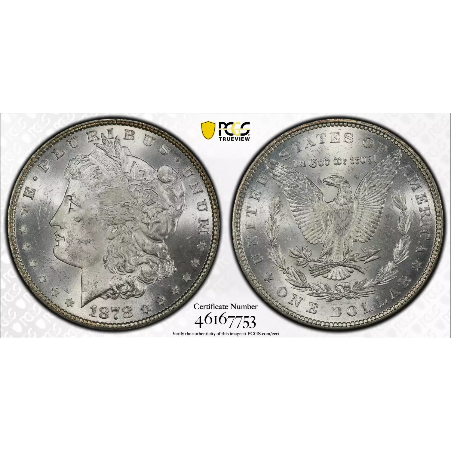 1878 Morgan Silver Dollar PCGS MS-63 7TF, Reverse of 1879 - Bob Paul ...