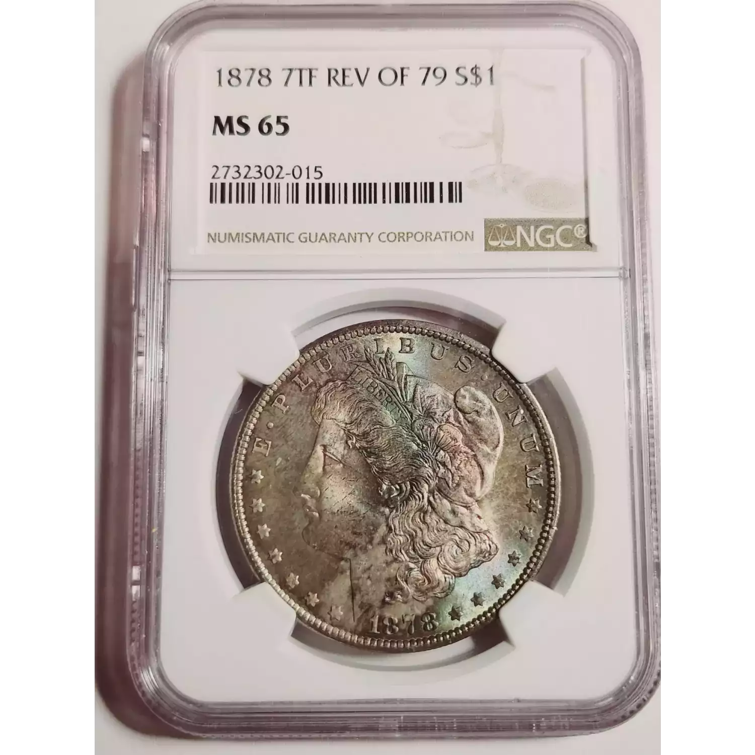 1878/7TF Morgan Silver Dollar NGC MS-65 7TF REVERSE OF 79 - COLOR - Bob ...