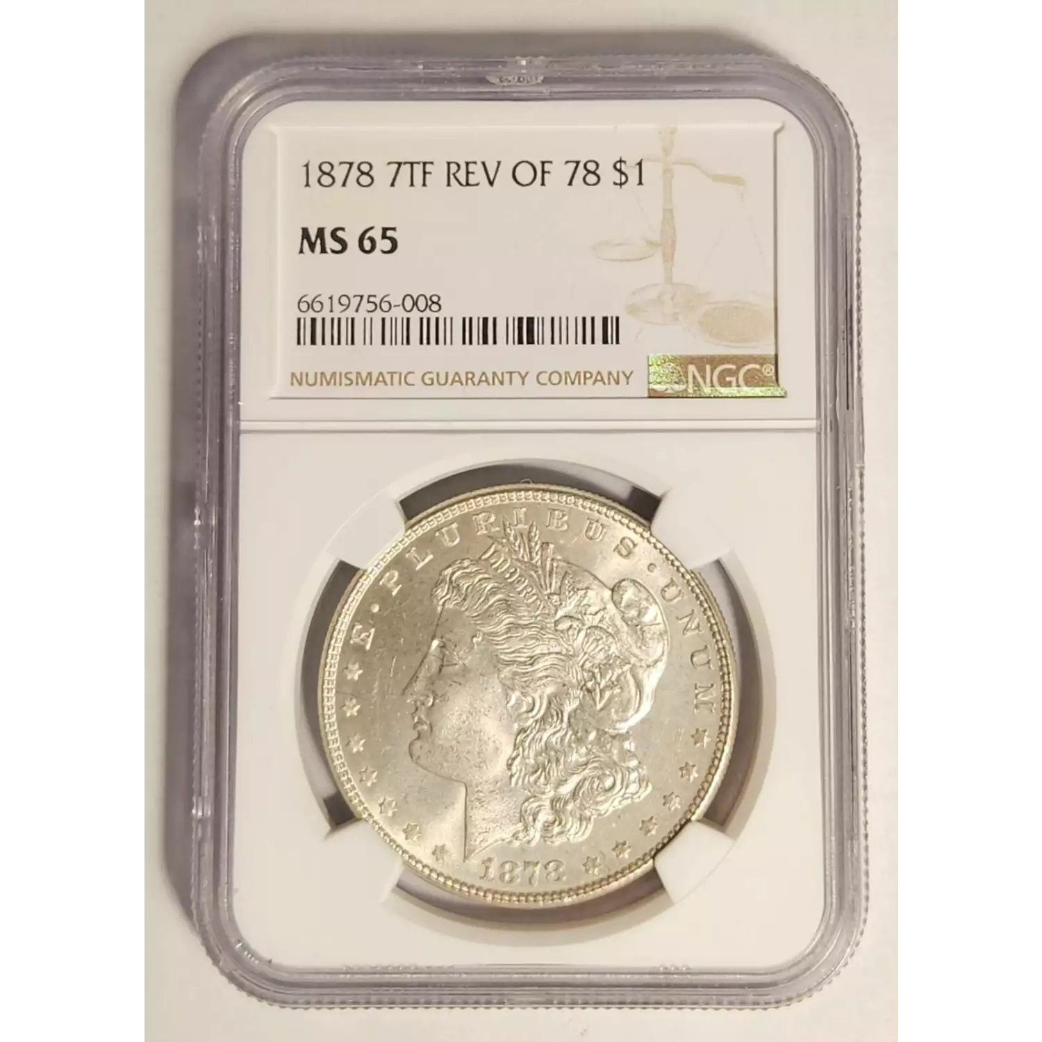 1878 Morgan Silver Dollar NGC MS-65 7TF - REV OF 78 - Bob Paul Rare Coins