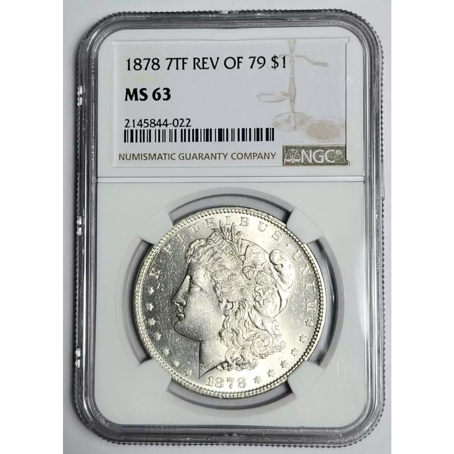 1878 7TF Morgan Silver Dollar NGC MS-63 REV OF 79 - Bob Paul Rare Coins