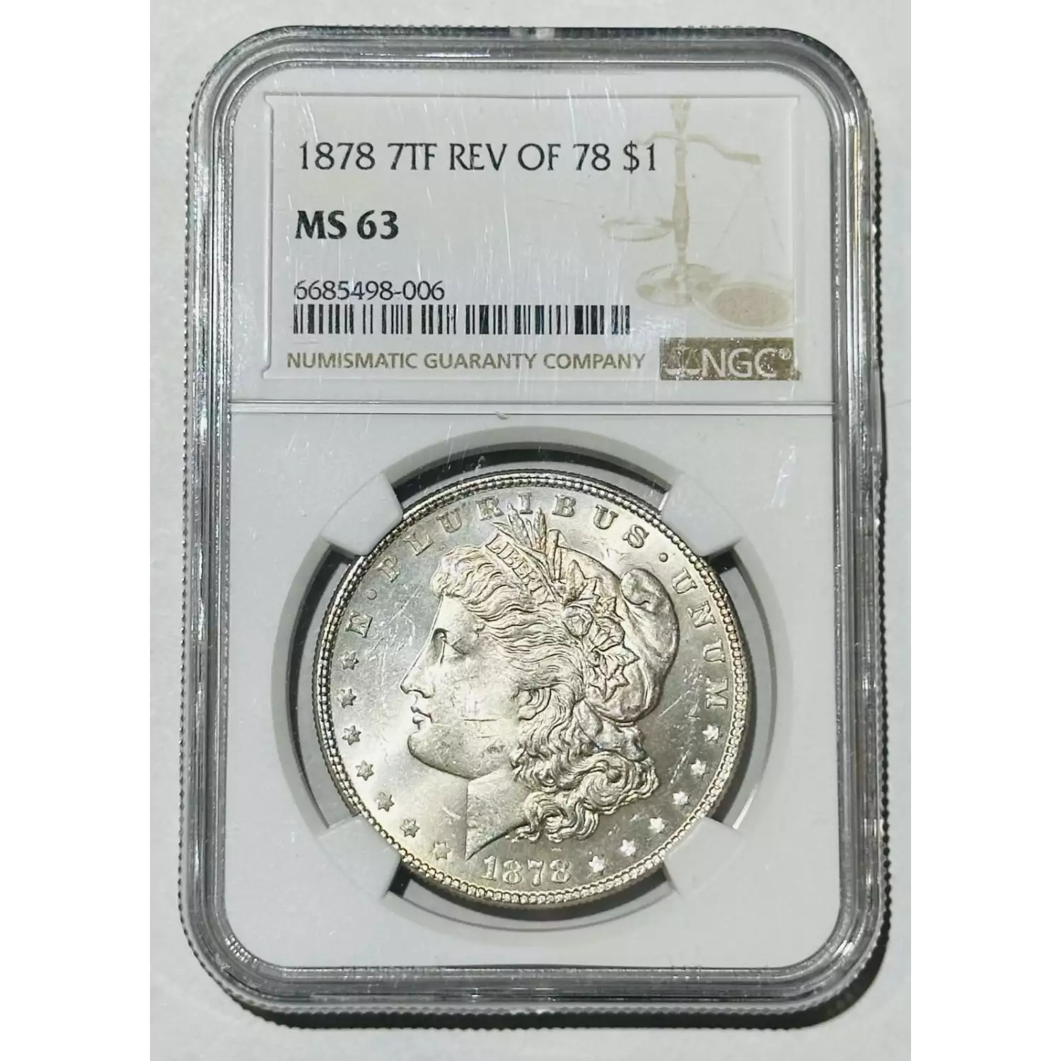 1878 Morgan Silver Dollar NGC MS-63 7TF - Bob Paul Rare Coins