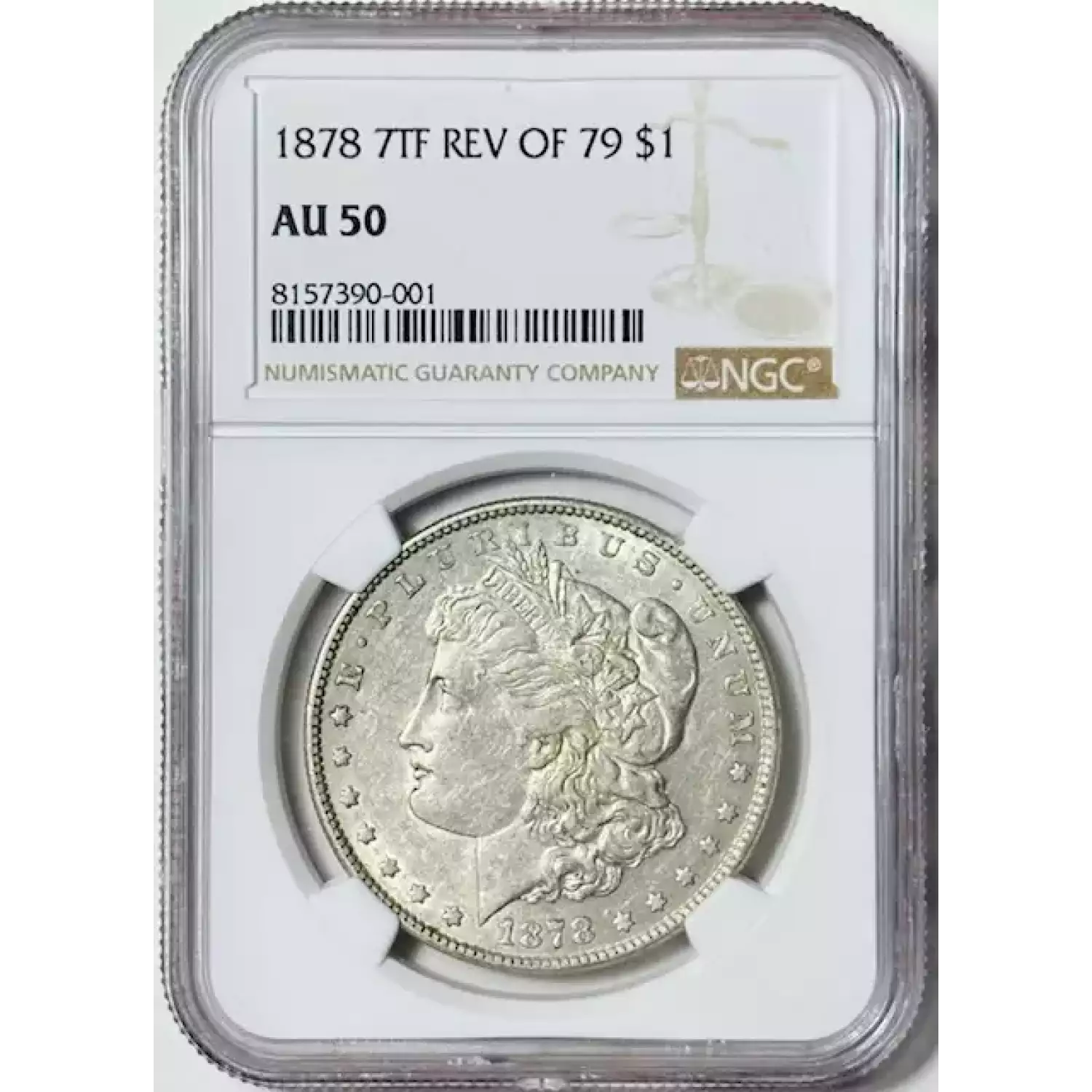 1878 Morgan Silver Dollar NGC AU-50 7TF - Bob Paul Rare Coins