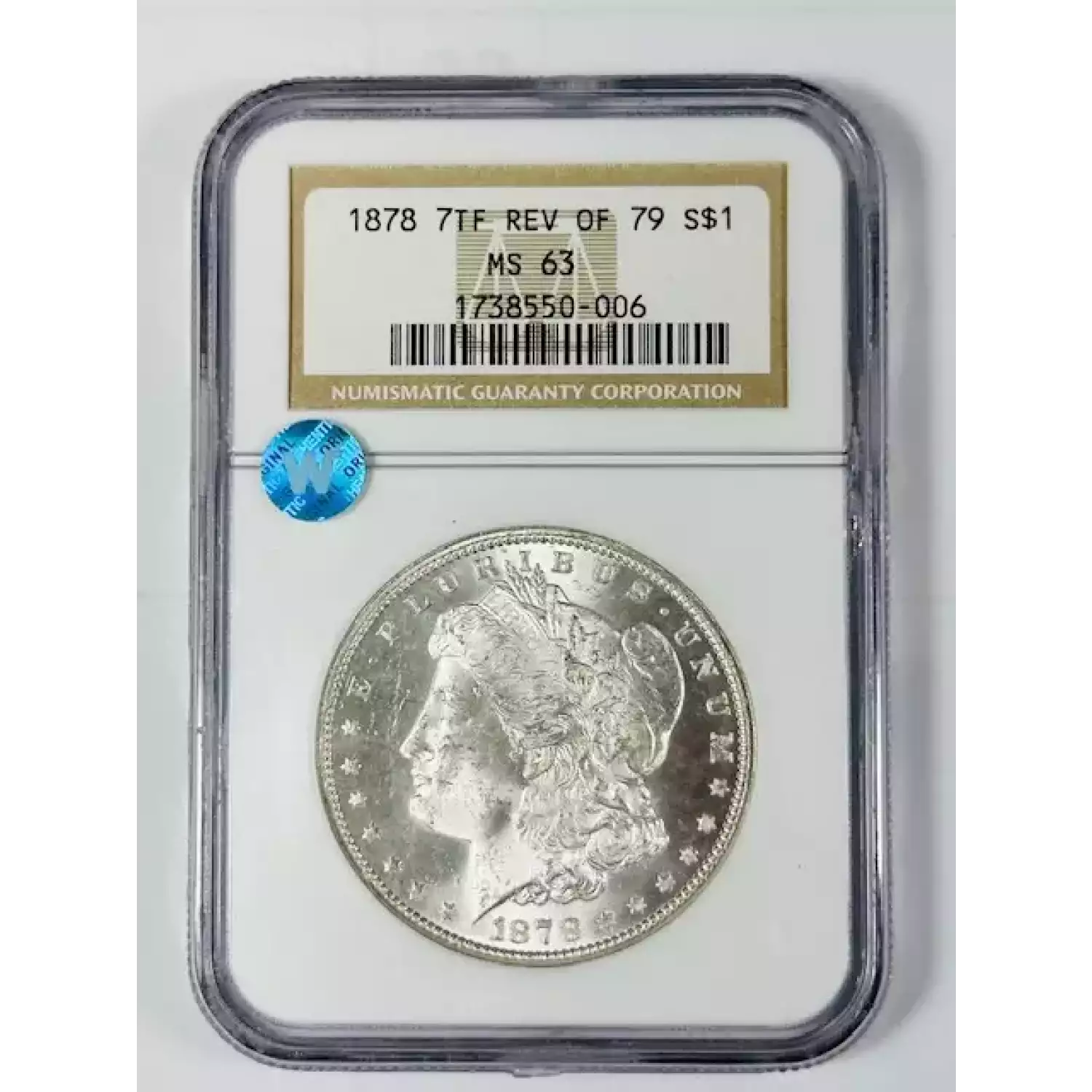 1878 Morgan Silver Dollar NGC MS-63 7TF Sight White - Bob Paul Rare Coins