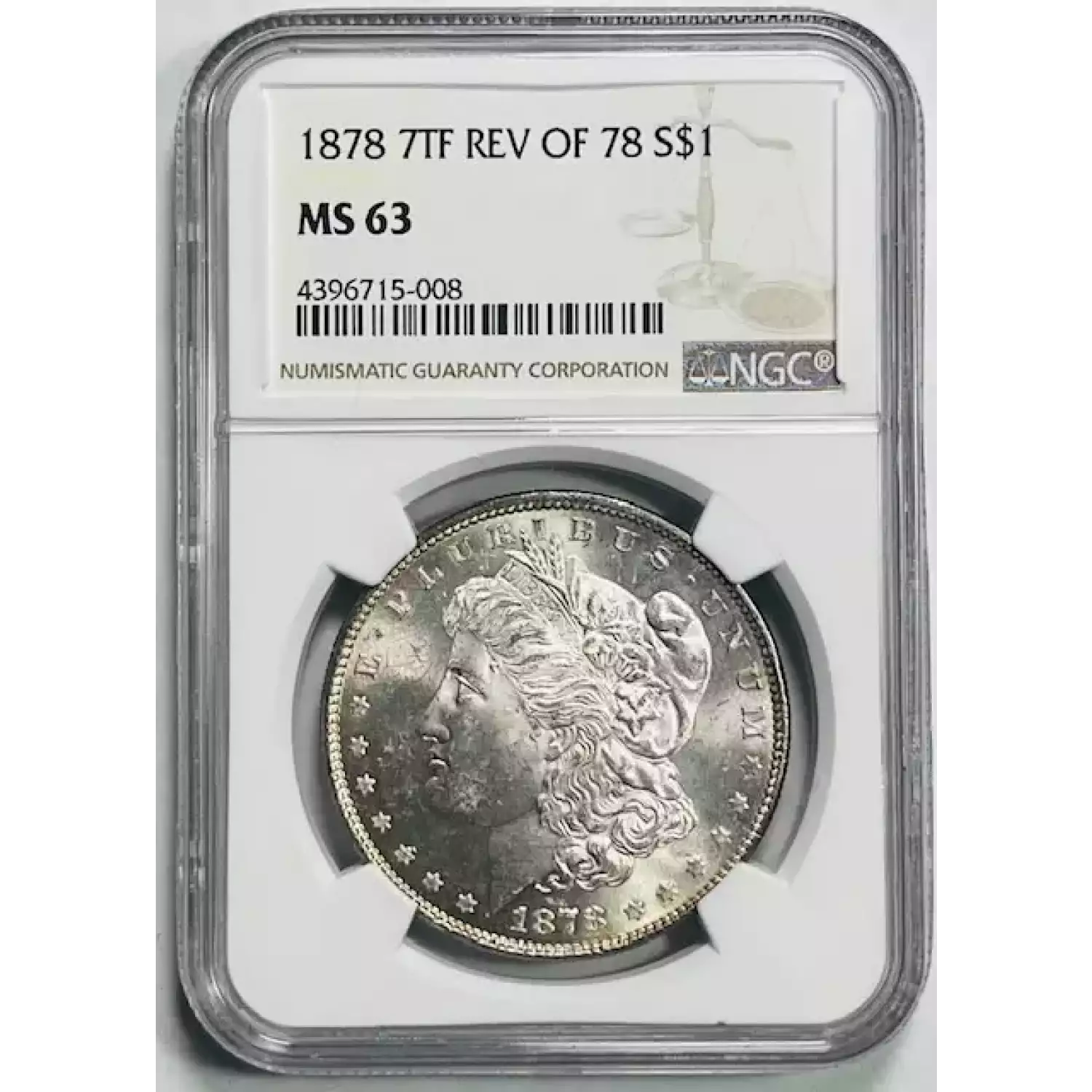 1878 Morgan Silver Dollar NGC MS-63 7TF - Bob Paul Rare Coins