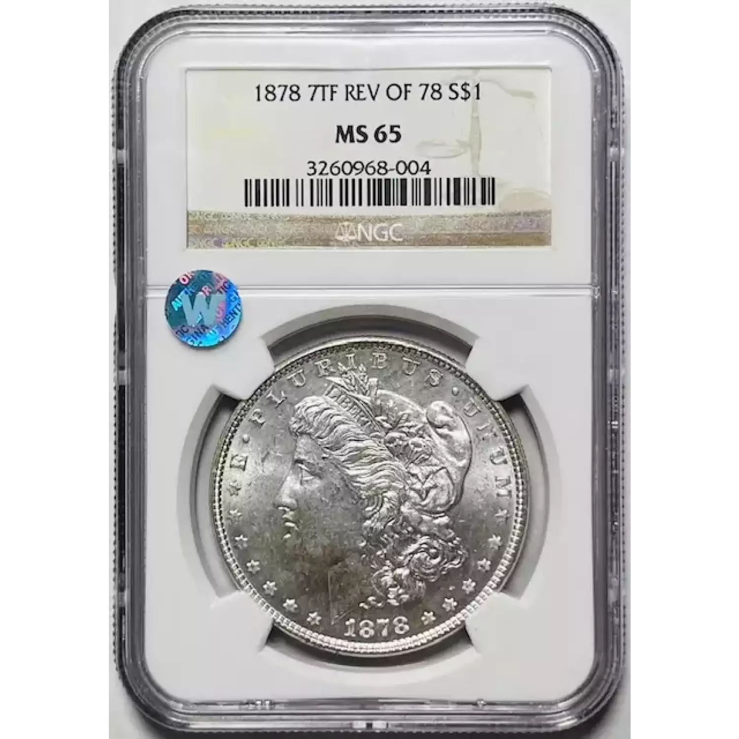 1878 Morgan Silver Dollar NGC MS-65 7TF Rev of 78 Sight White - Bob ...
