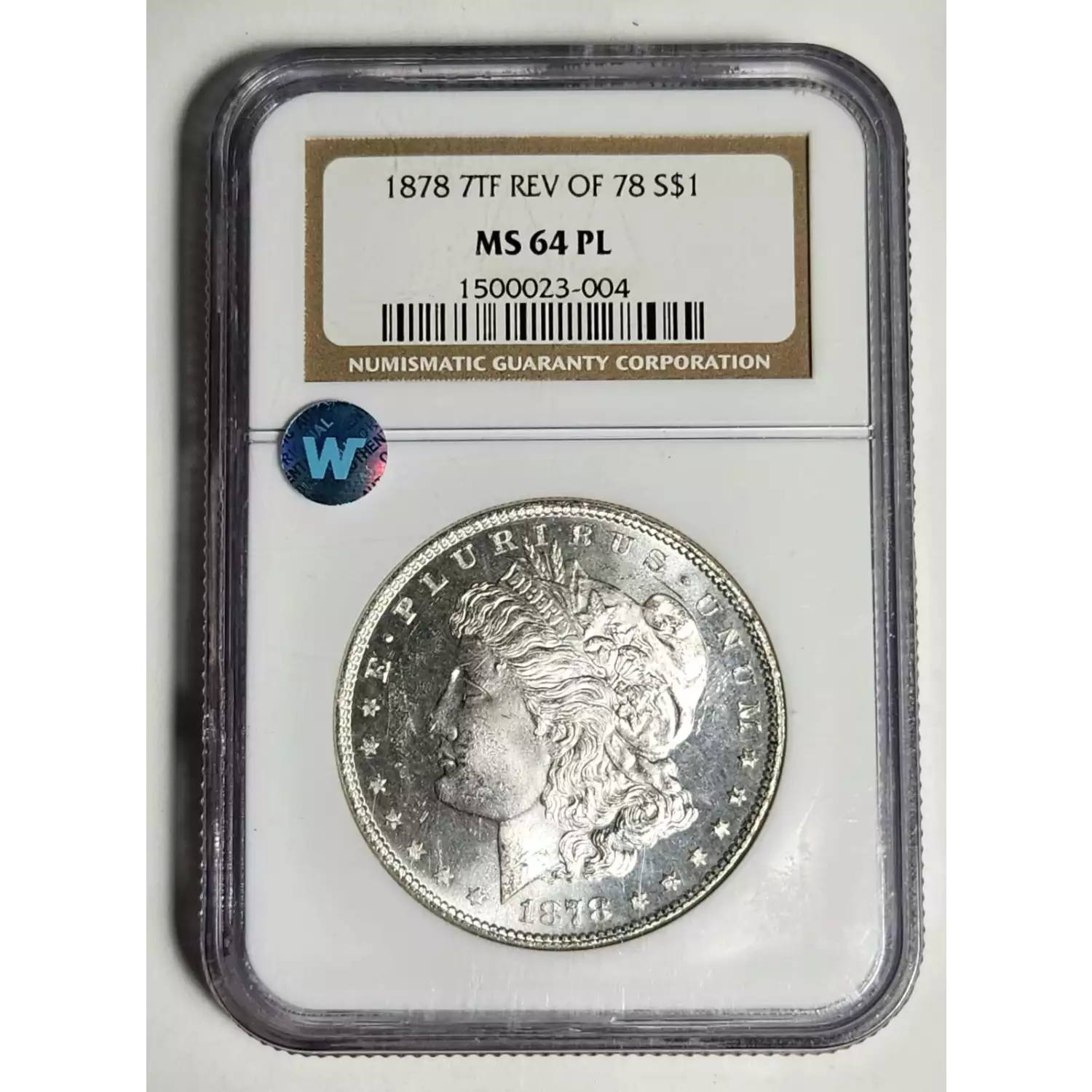1878 Morgan Silver Dollar NGC MS-64 PL 7TF REV OF 78 CAC, Sight White - Bob Paul Rare Coins